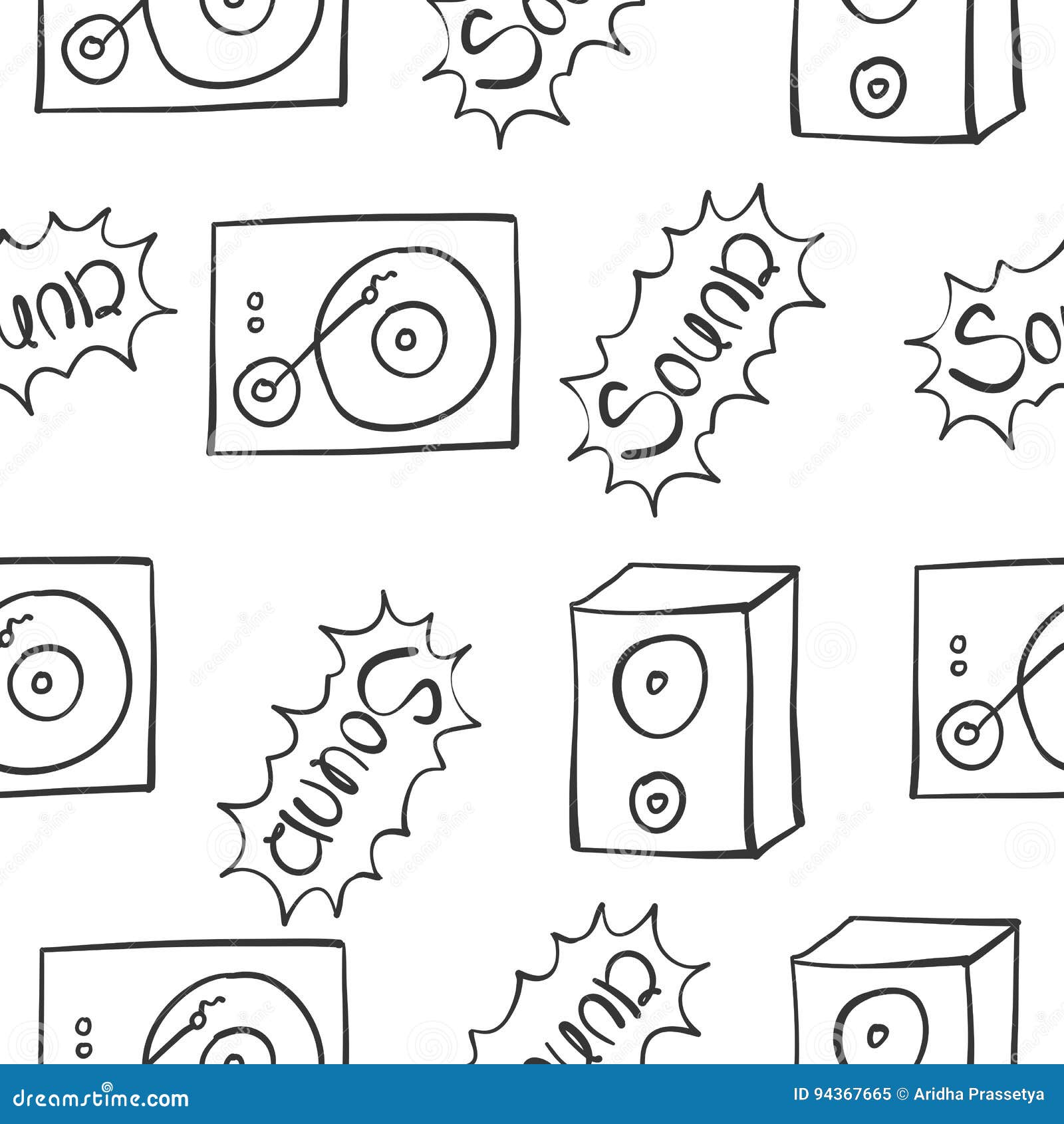 Collection of Music Sound Doodles Stock Vector - Illustration of sound ...