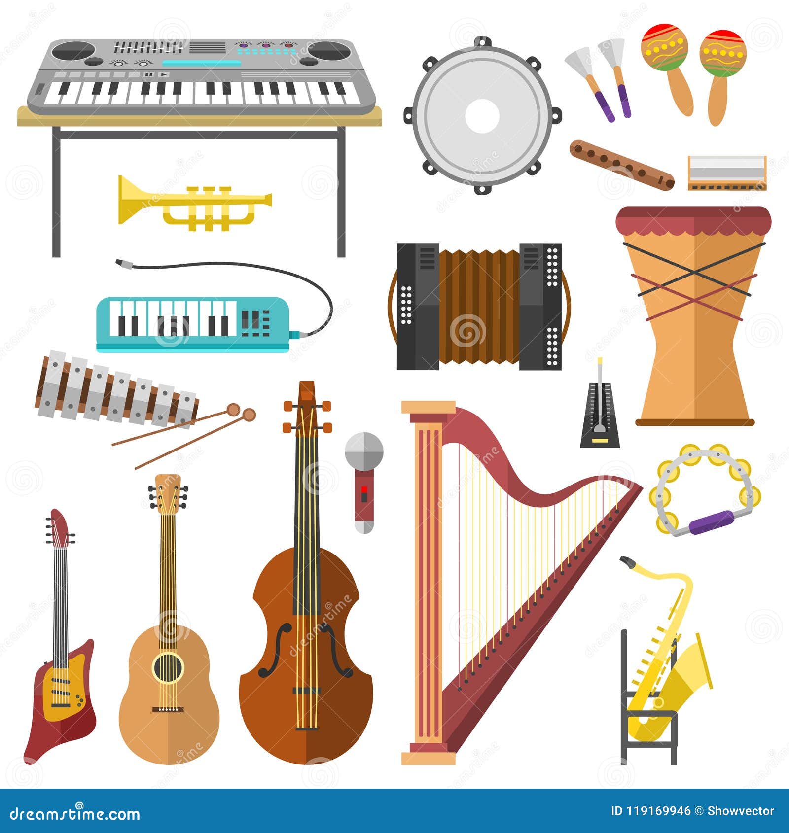 Music Studio Musical Instruments Producer Record Volume Tools Vector ...