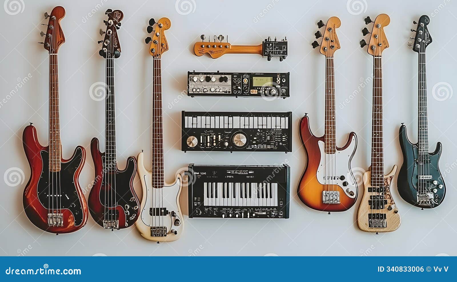 Collection of Musical Instruments on a Wall Stock Photo - Image of ...