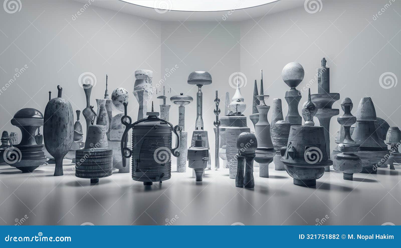 Collection of Mysterious Objects on White Background Stock Illustration ...