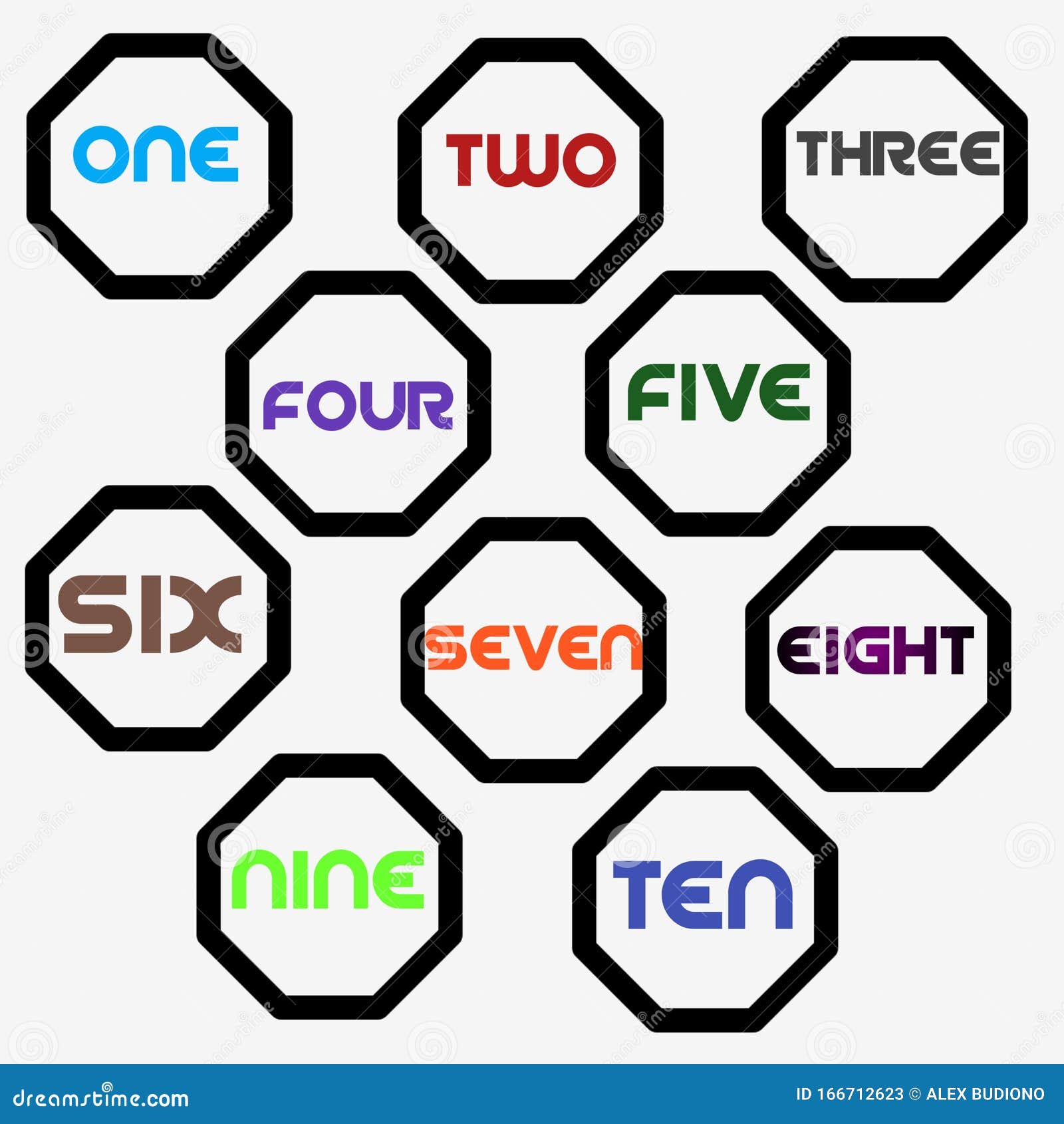 Collection of Names of Numbers Stock Illustration - Illustration of ...