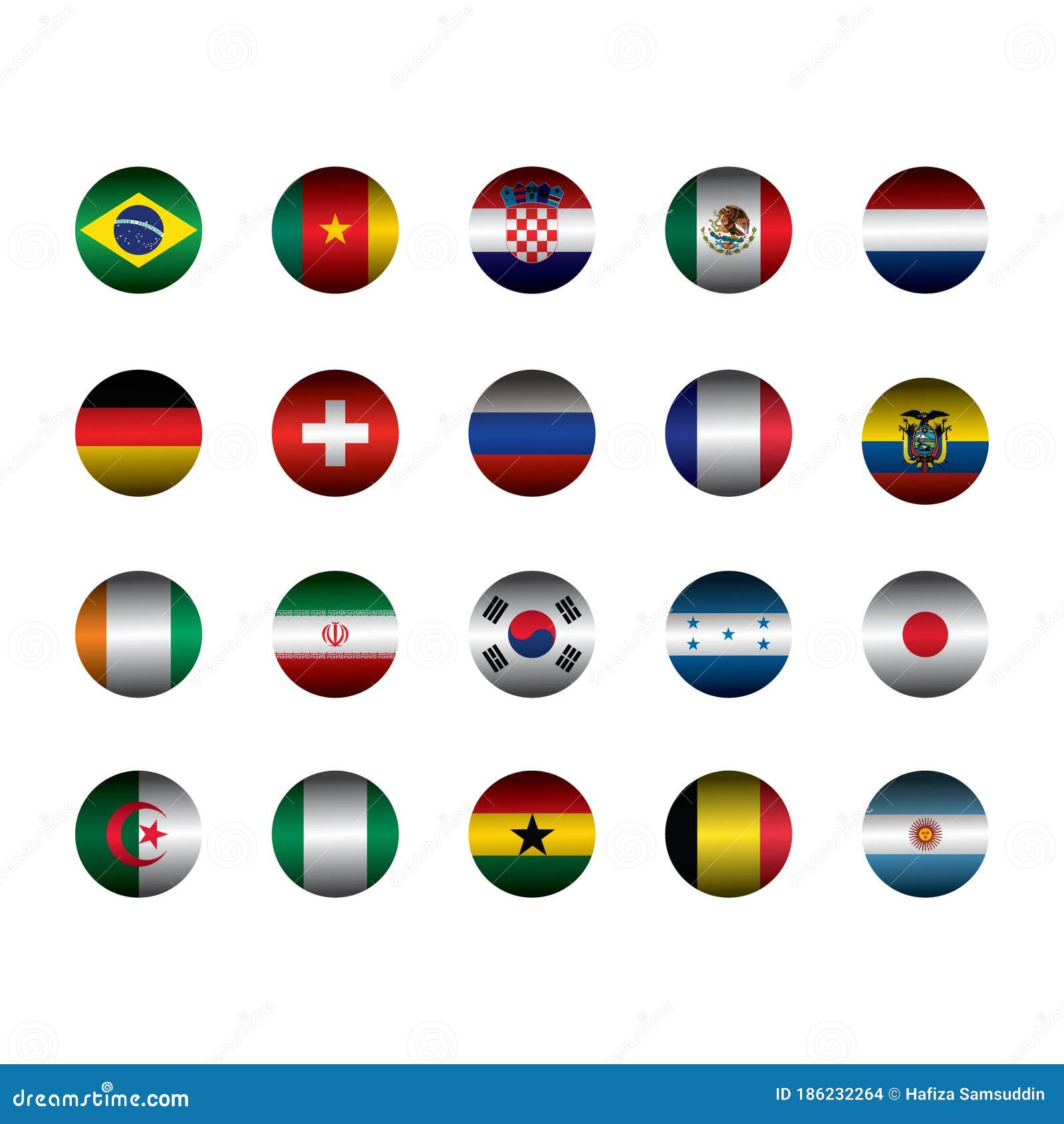 Collection of National Flags. Vector Illustration Decorative Design ...