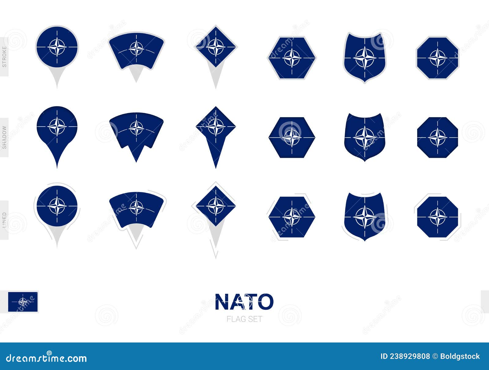 Collection of the Nato Flag in Different Shapes and with Three ...