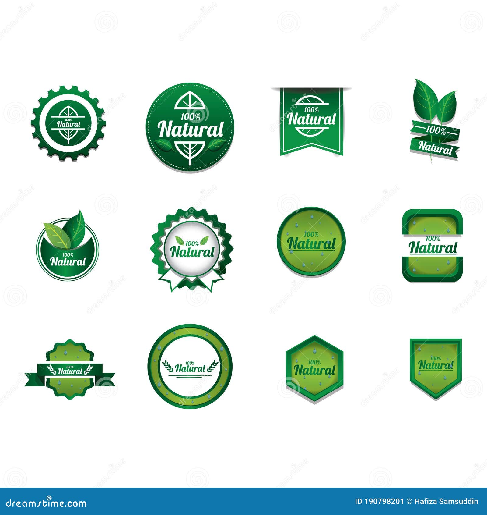 Collection of Natural Labels. Vector Illustration Decorative Design ...