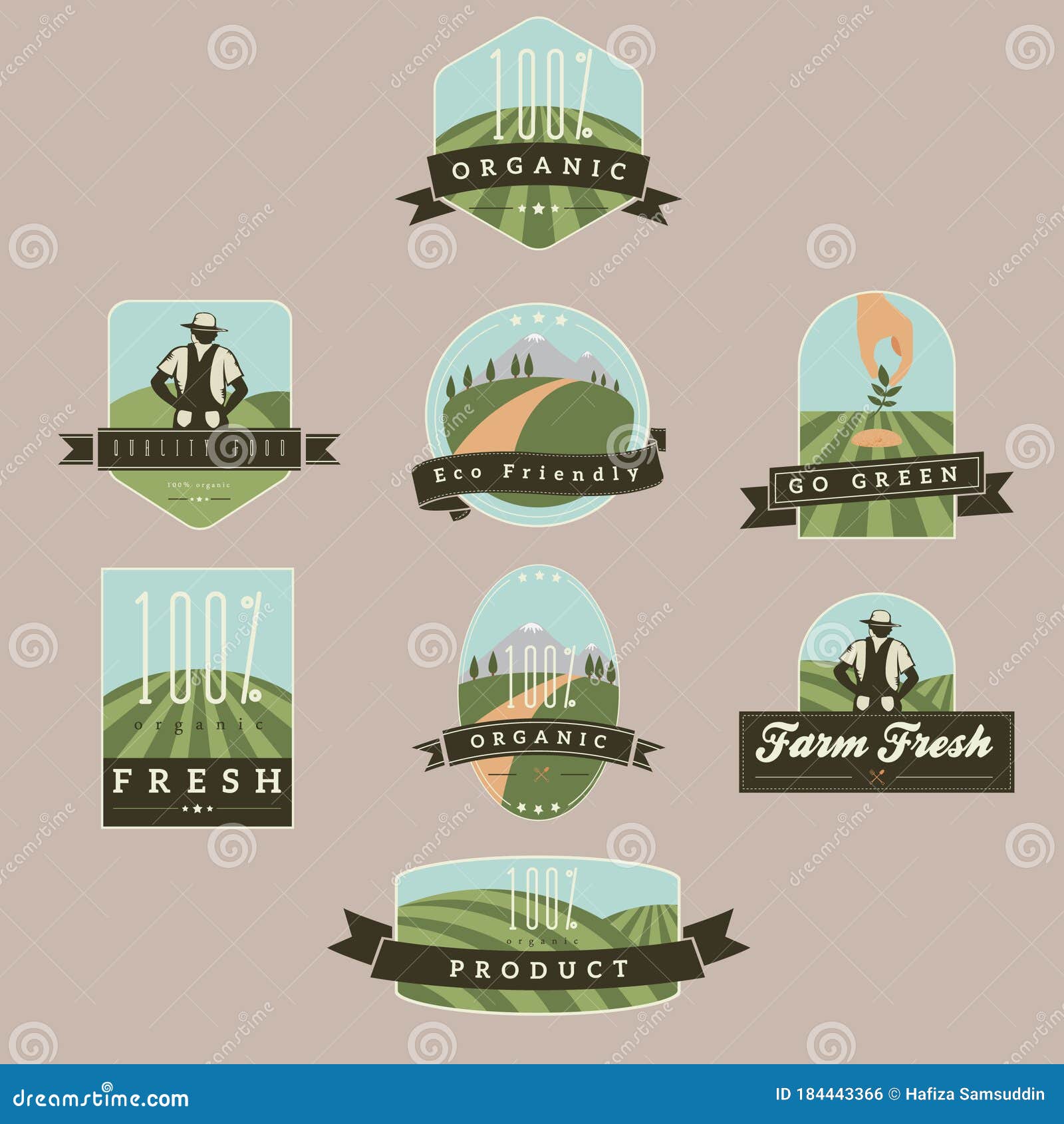 Collection of Nature Labels. Vector Illustration Decorative Background ...