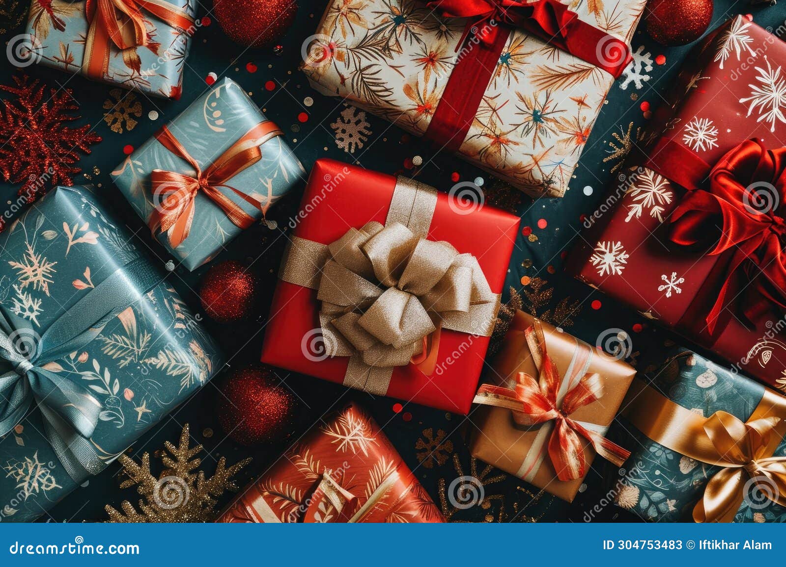 A Collection of Neatly Wrapped Presents Displayed on a Table, Ready To ...
