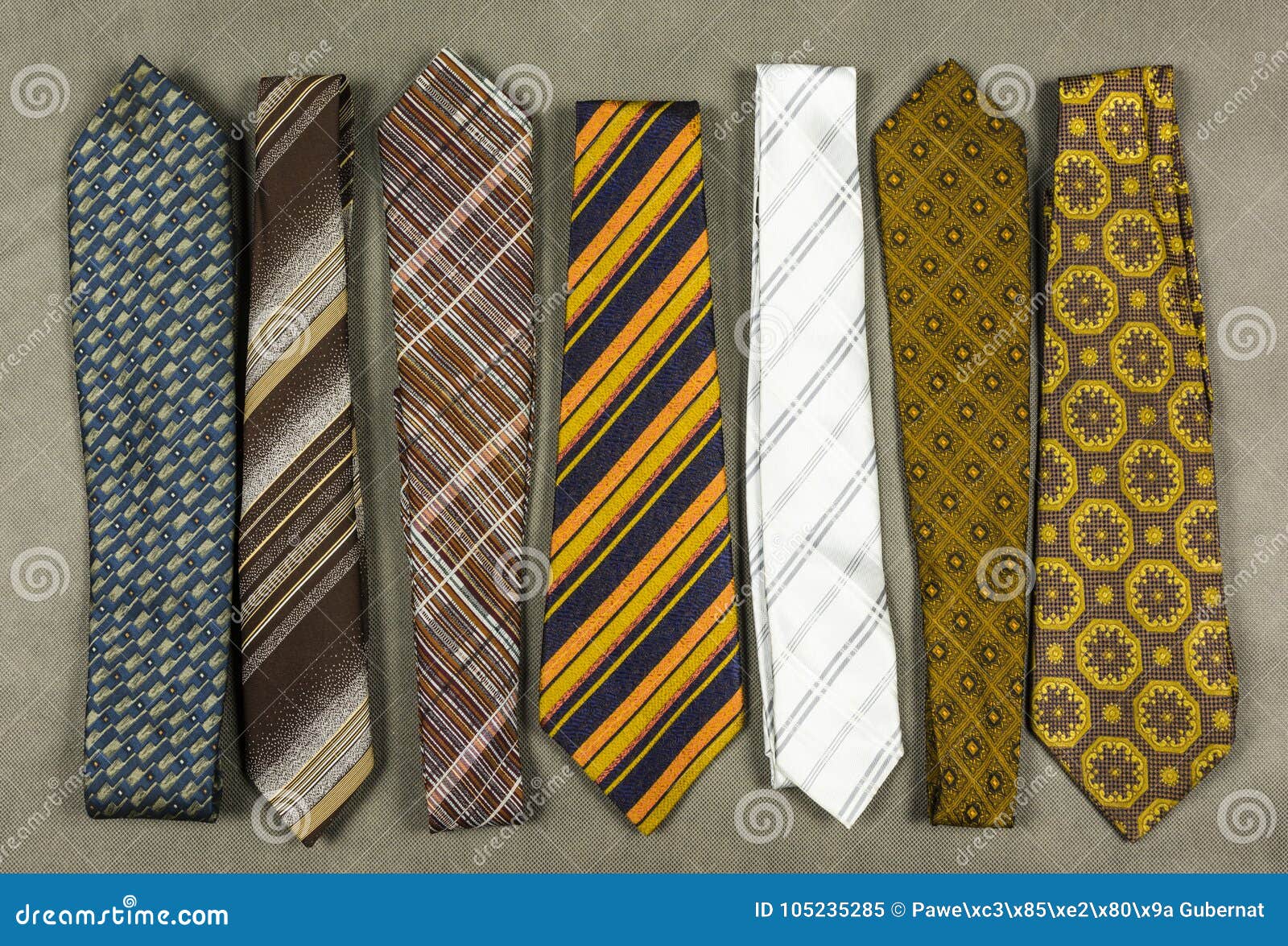 Collection of Neckties in Various Designs. Stock Image - Image of ...
