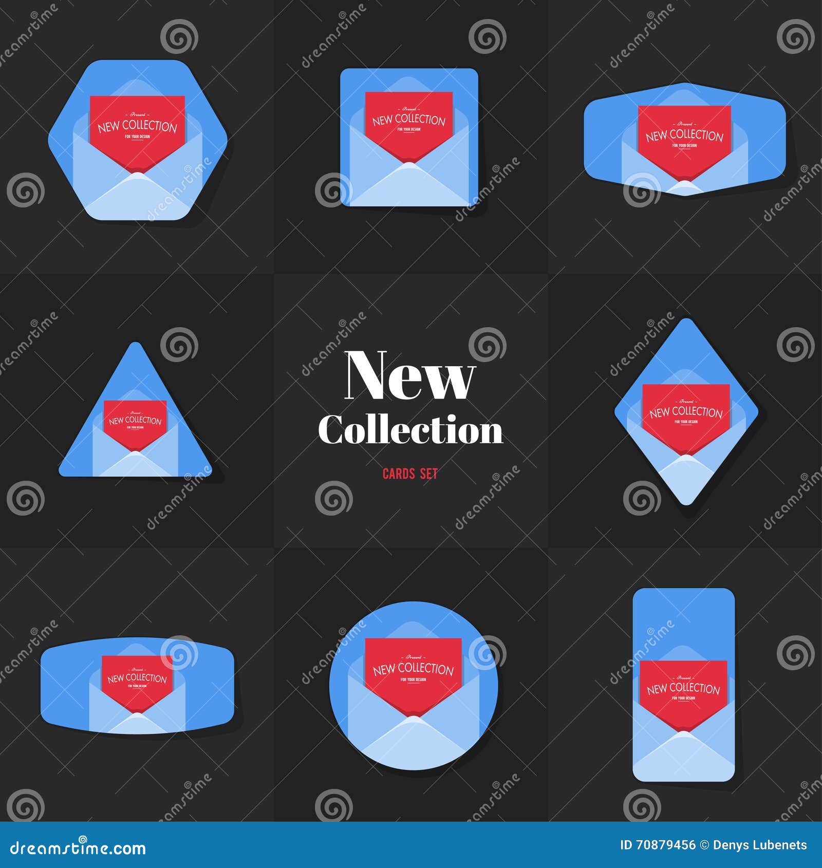 Collection New Collection Blank Envelope Cards Stock Vector ...