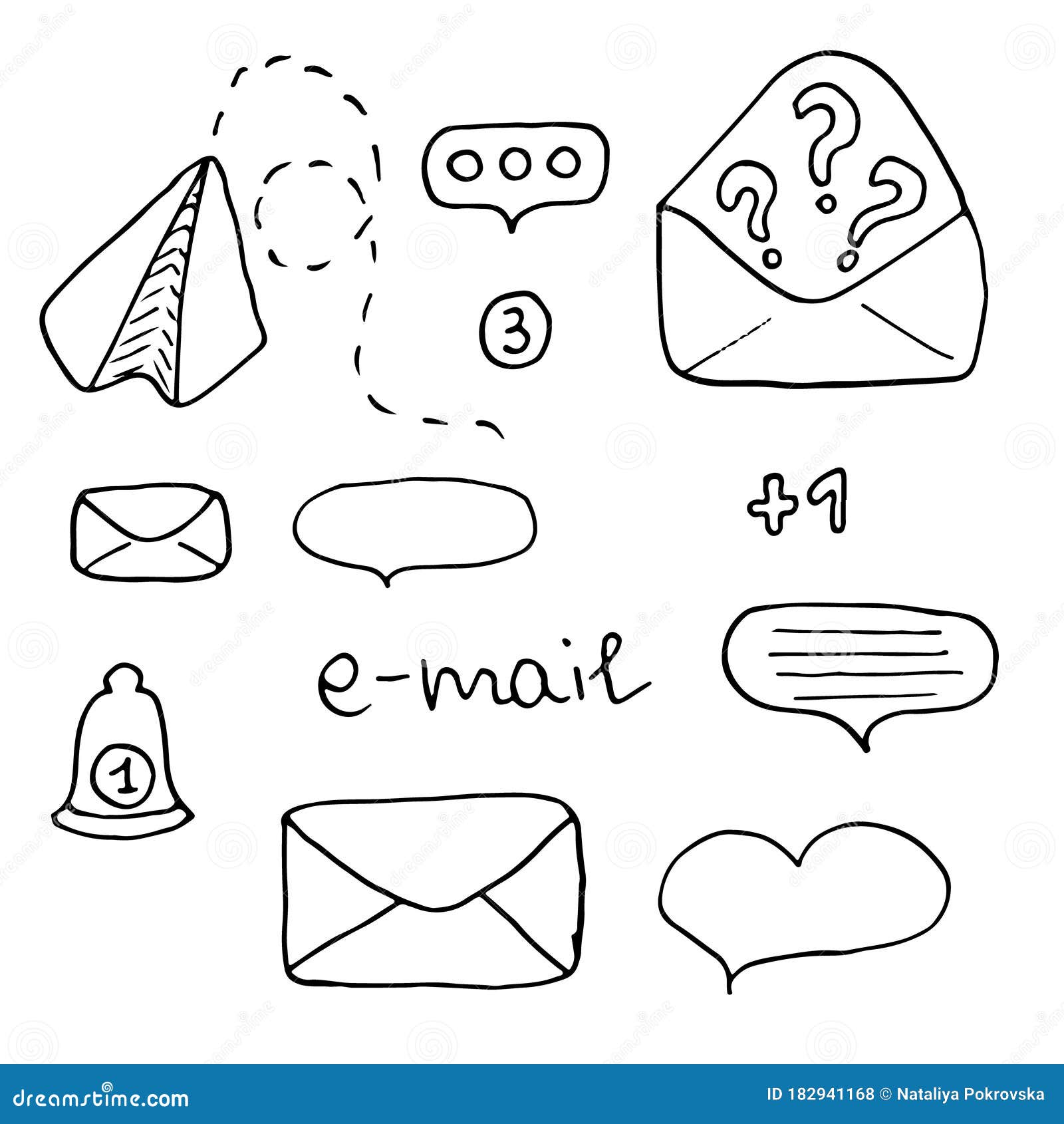 Collection of New Messages Icon, Telegram, E-mail, Letters and ...