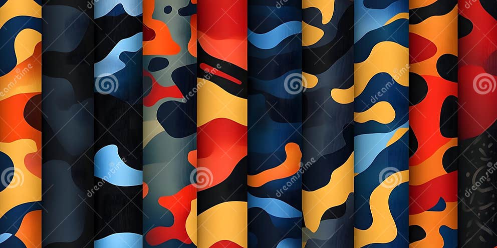 Collection of Nine Unique Patterns Stock Illustration - Illustration of ...