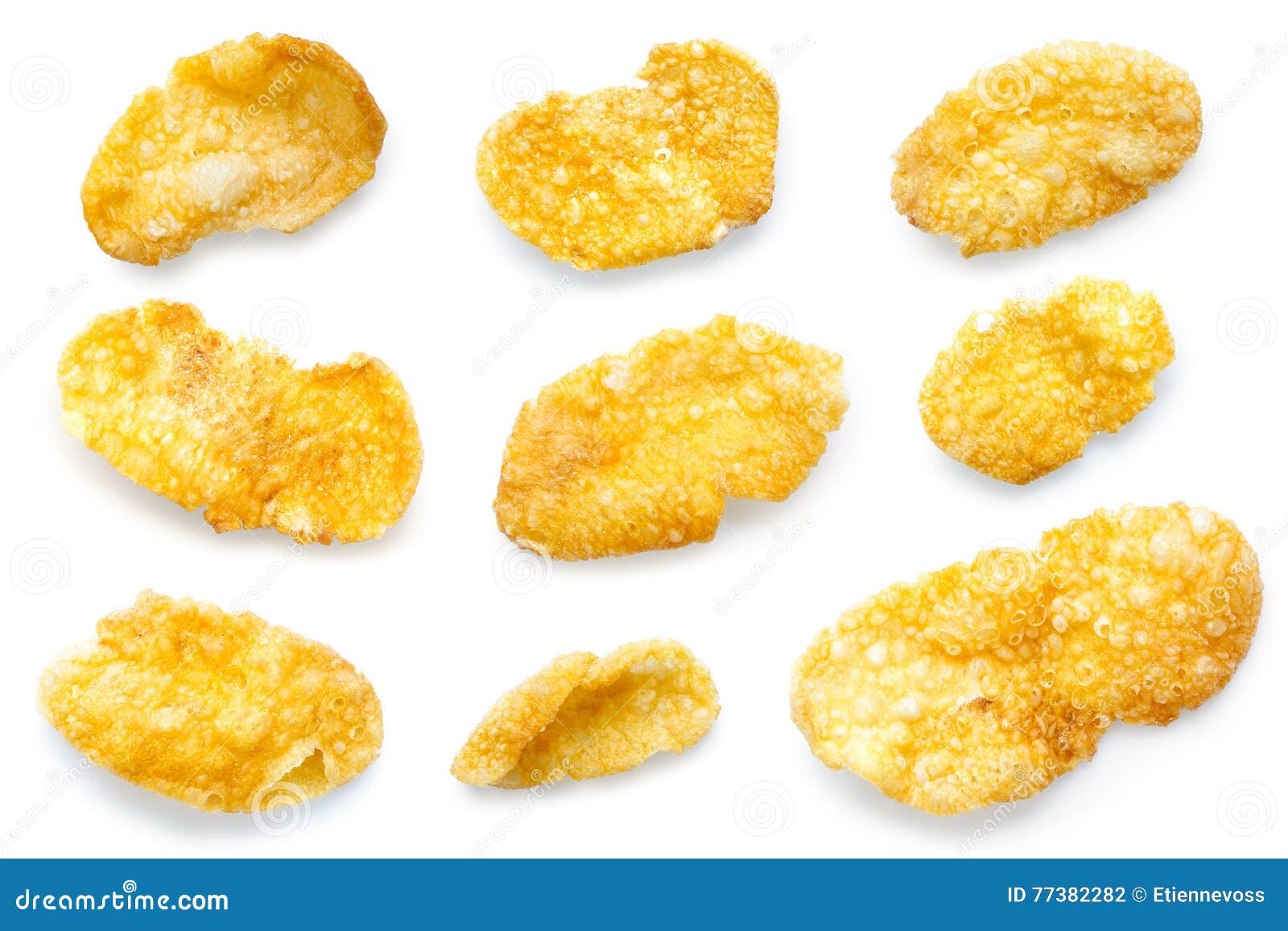 Collection of Nine Various Shapes of Cornflakes. Stock Photo - Image of ...