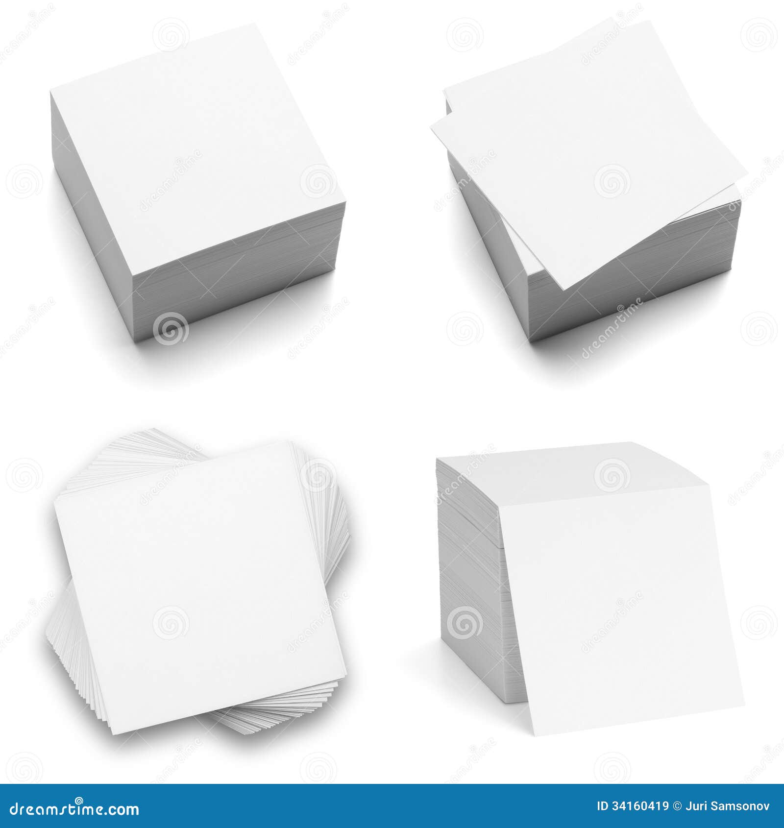 Collection of Note Paper Stacks. Stock Illustration - Illustration of ...