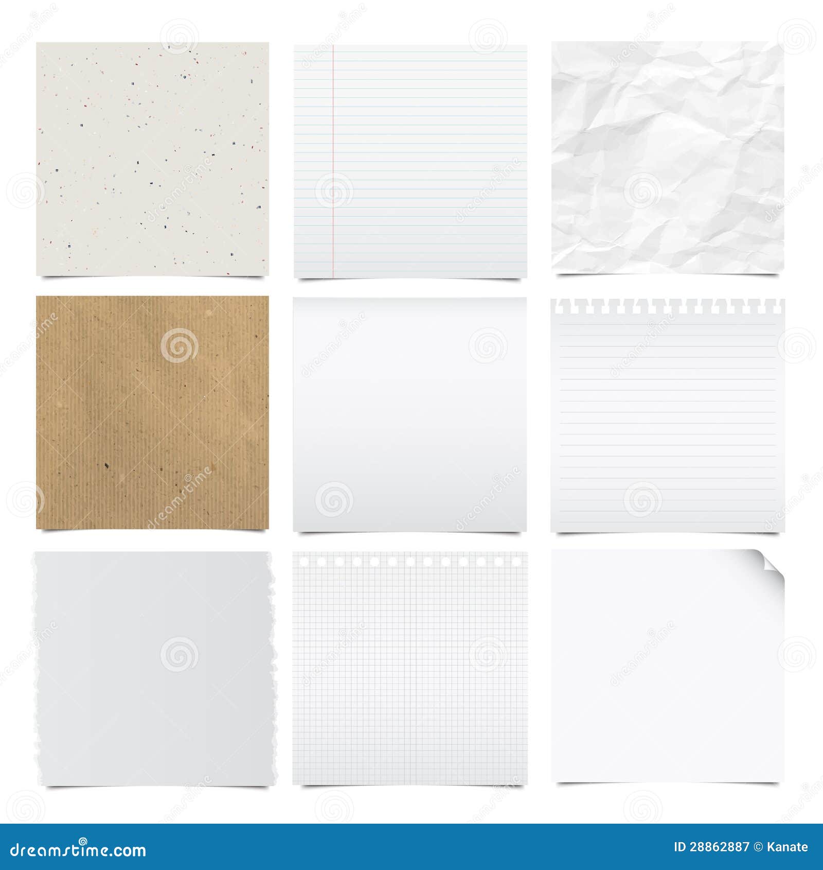 Collection Of Note Papers Background. Stock Vector - Illustration of ...