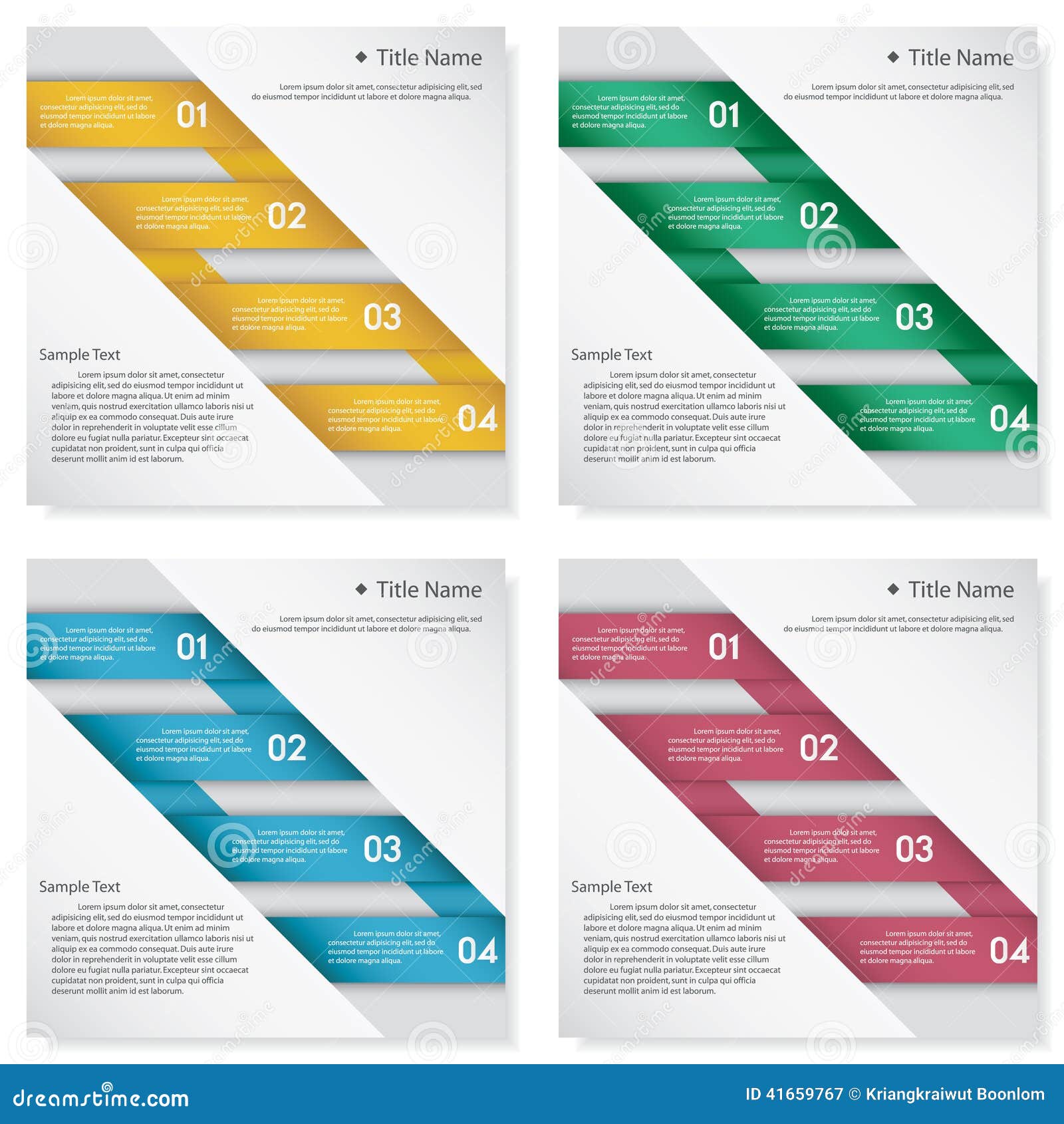 Collection of Number Banners Template Stock Vector - Illustration of ...