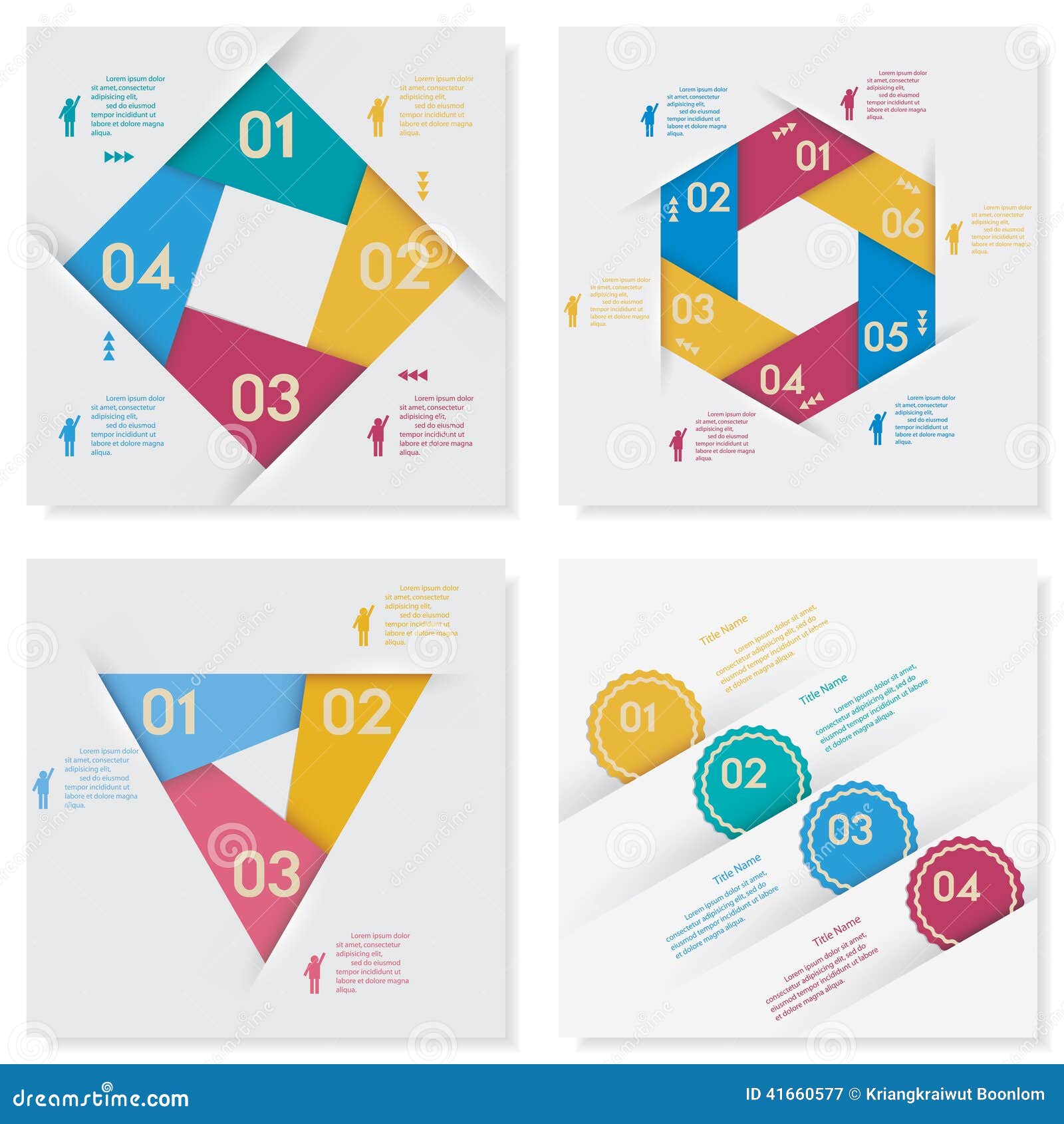 Collection of Number Banners Template Stock Vector - Illustration of ...