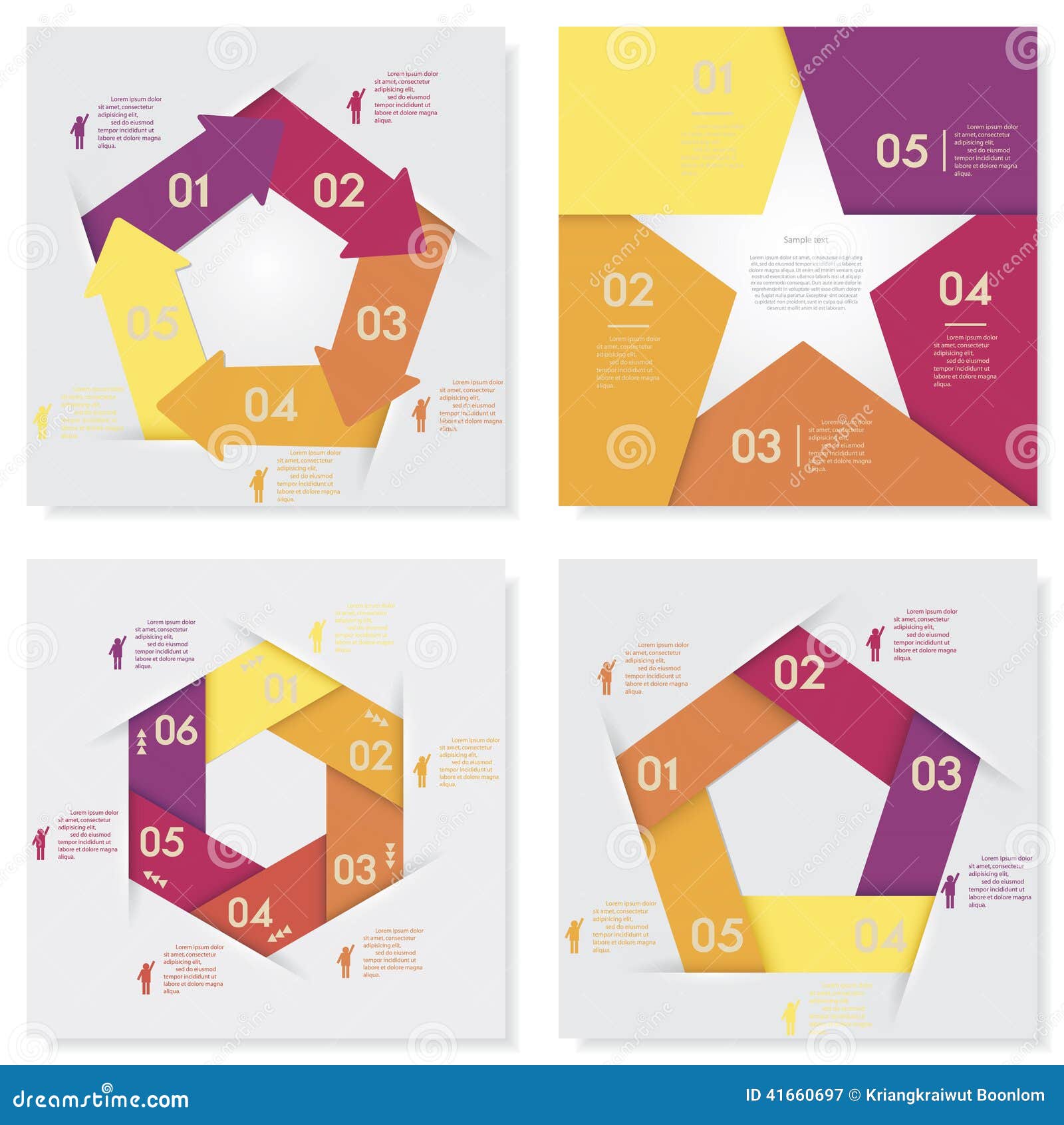 Collection of Number Banners Template Stock Vector - Illustration of ...
