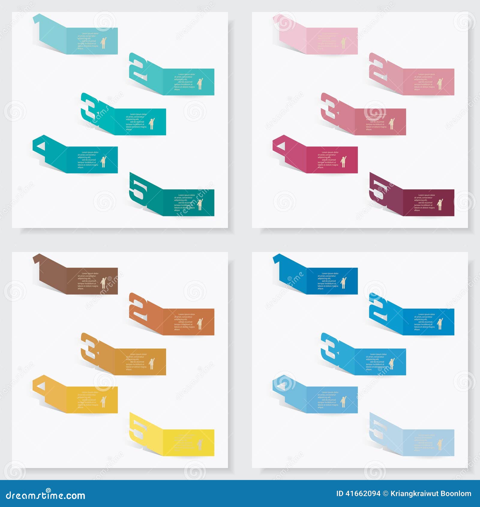 Collection of Number Banners Template Stock Vector - Illustration of ...