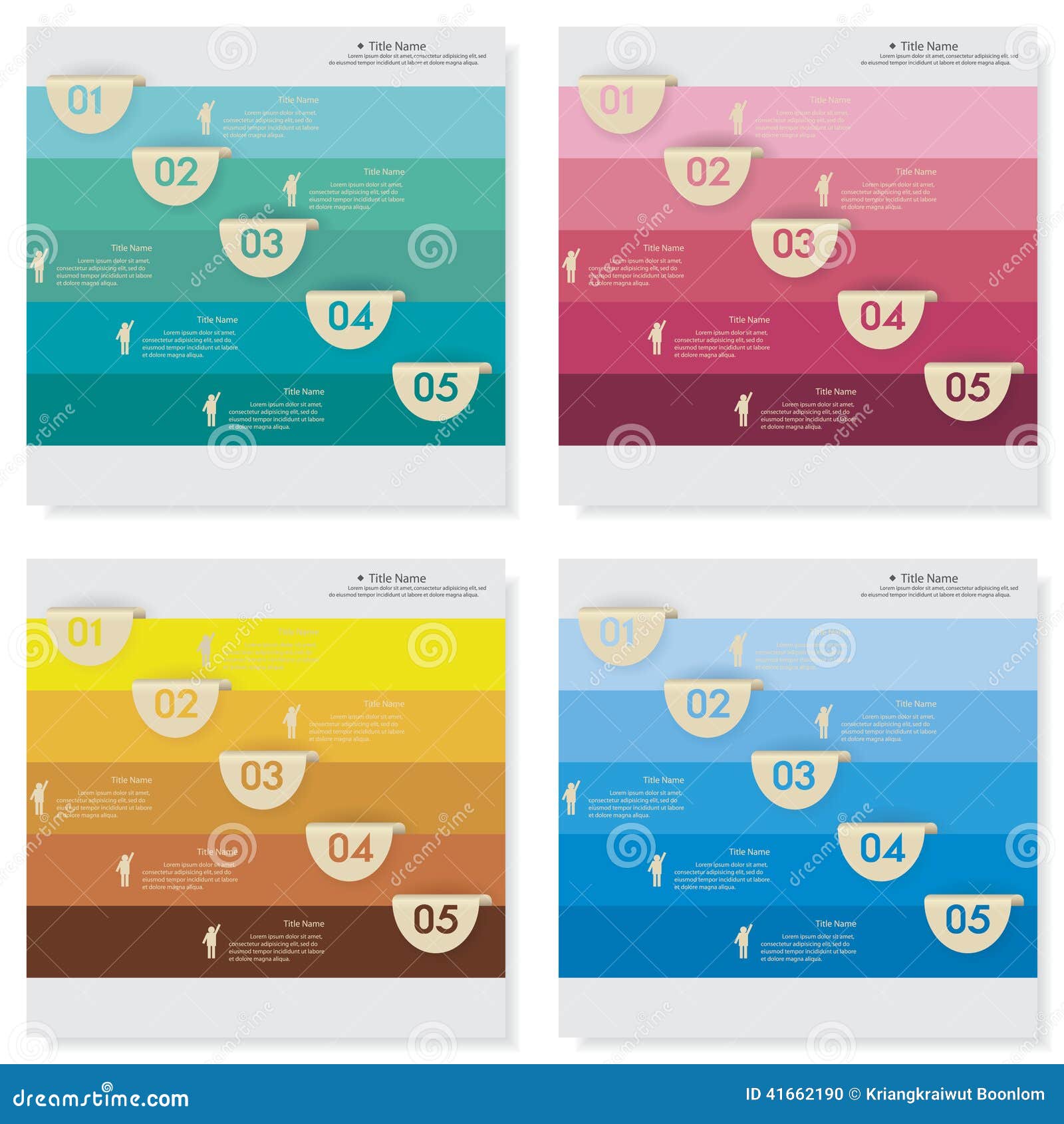 Collection of Number Banners Template Stock Vector - Illustration of ...