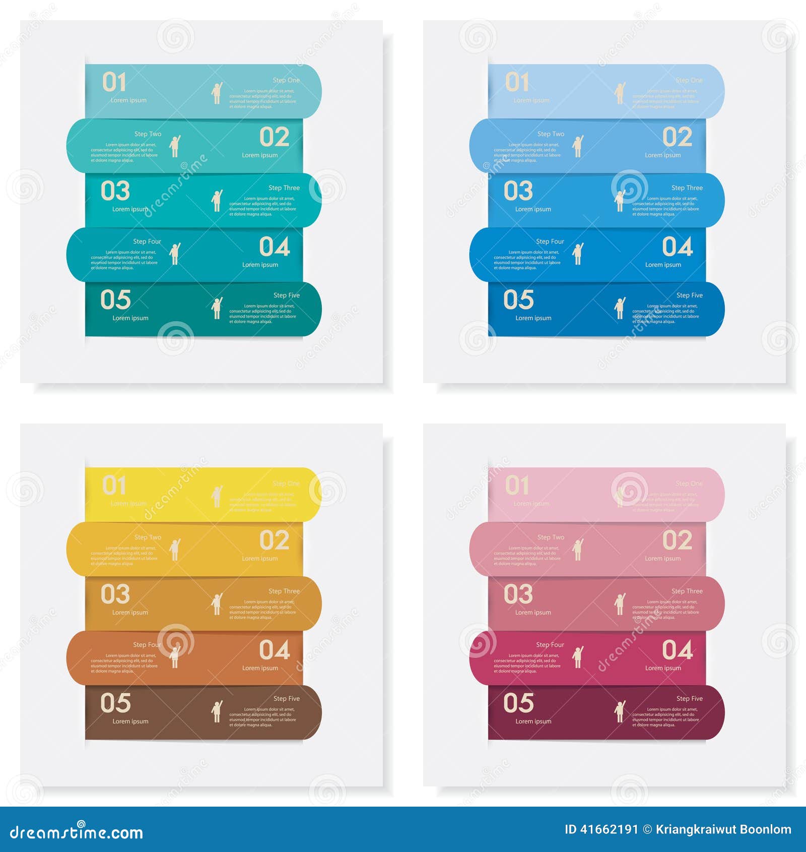 Collection of Number Banners Template Stock Vector - Illustration of ...