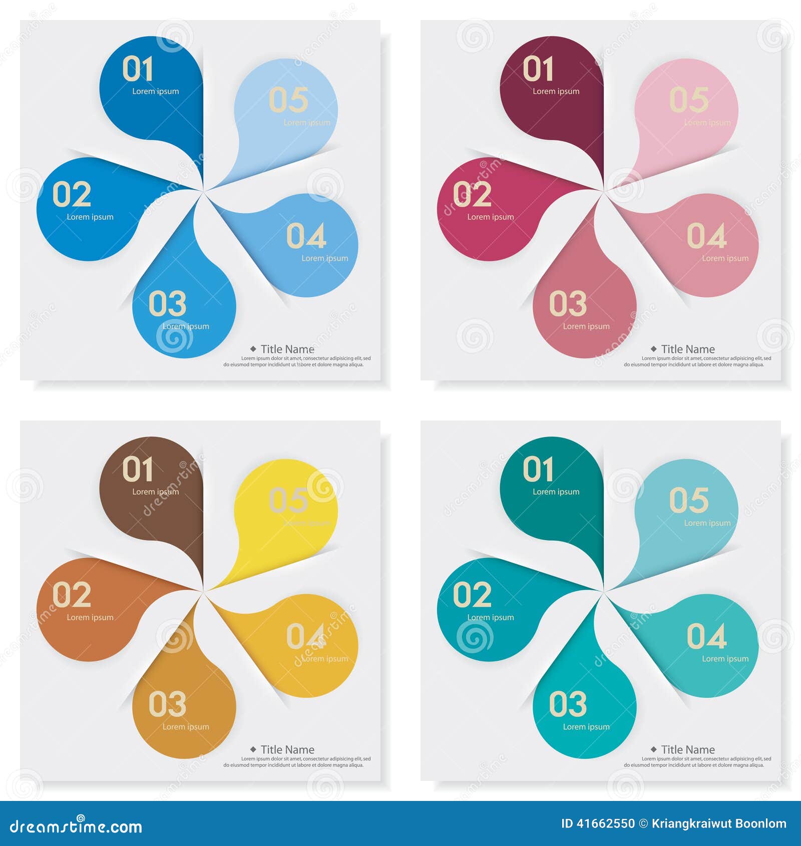 Collection of Number Banners Template Stock Vector - Illustration of ...