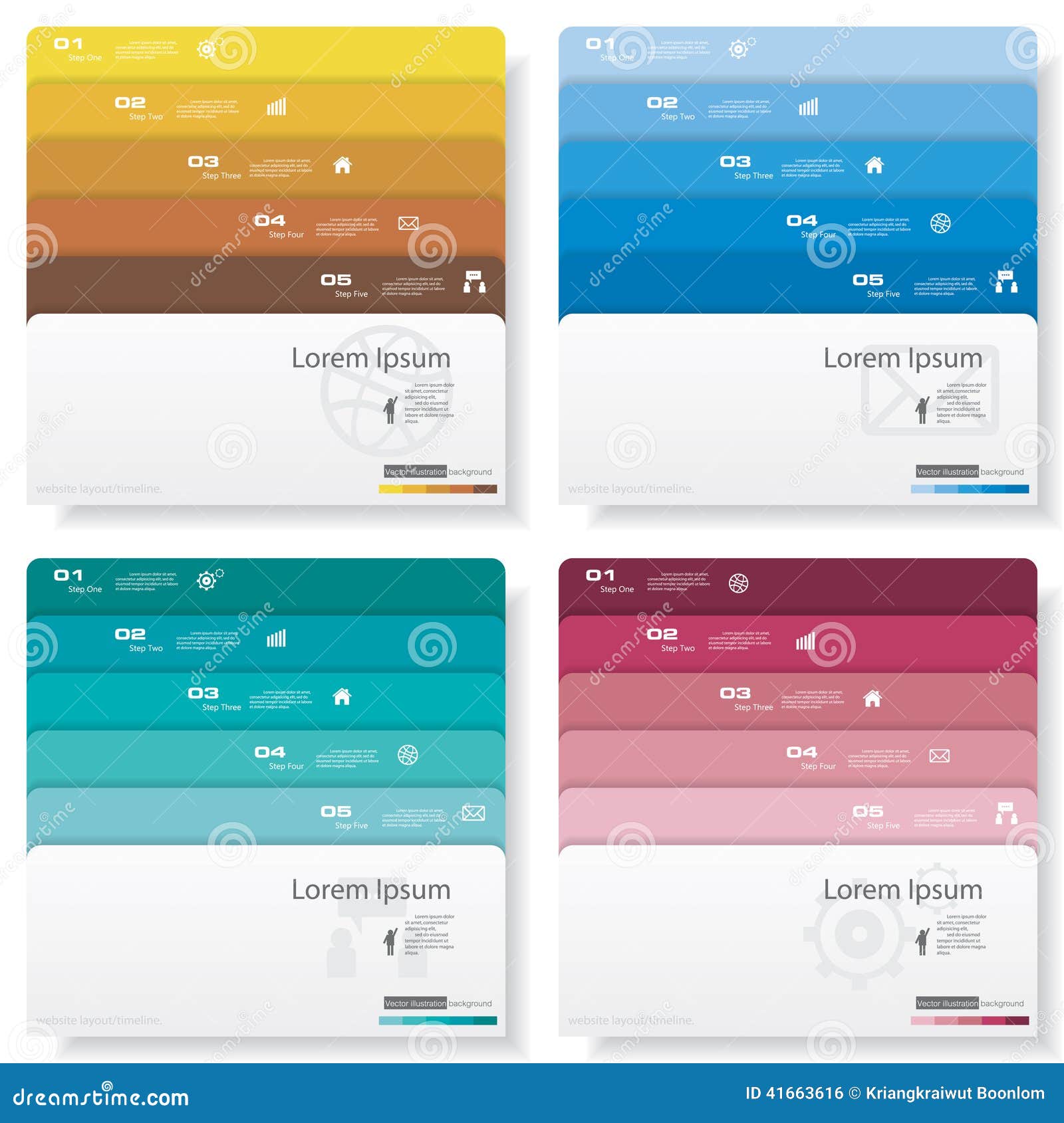 Collection of Number Banners Template Stock Vector - Illustration of ...