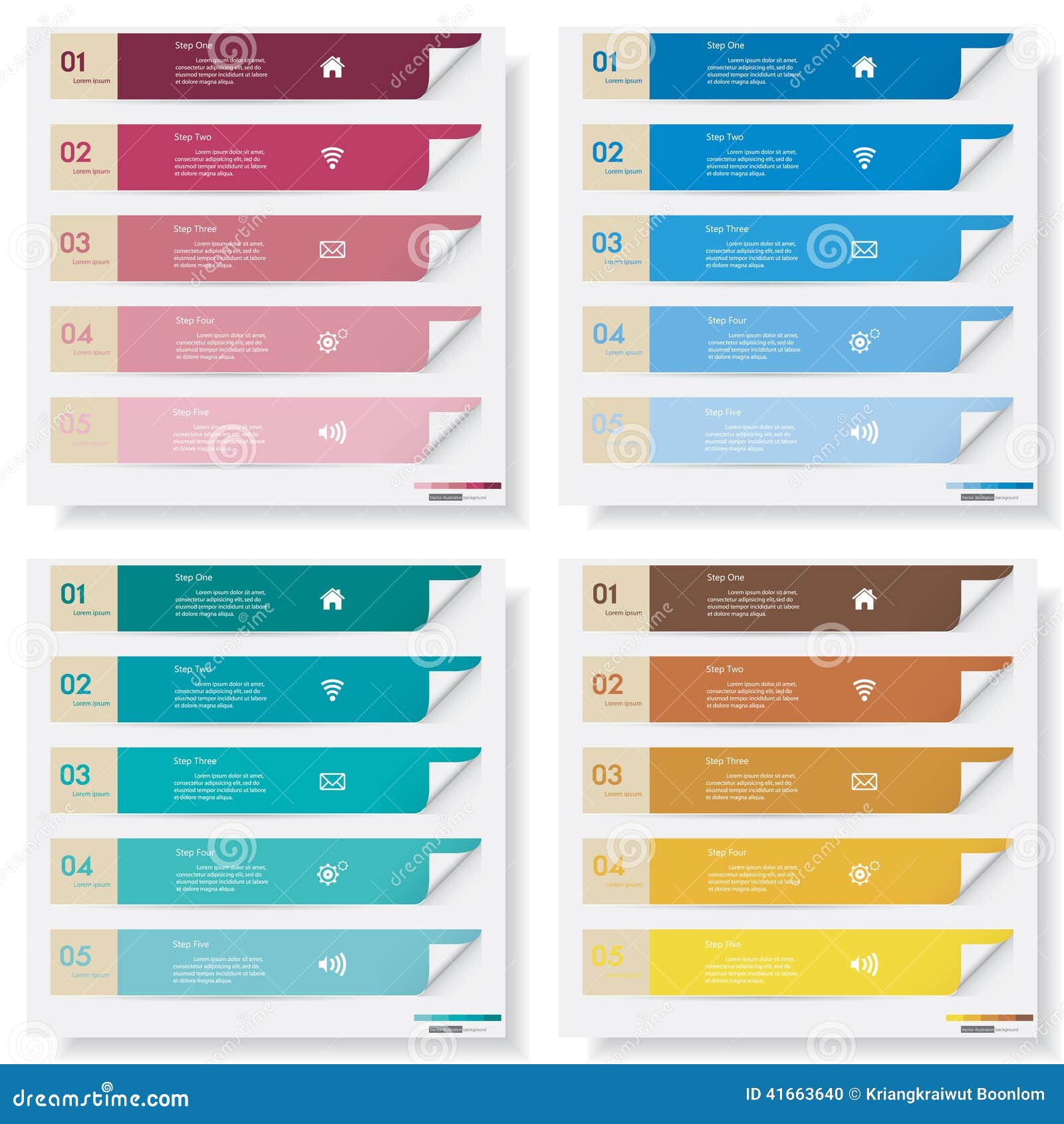 Collection of Number Banners Template Stock Vector - Illustration of ...