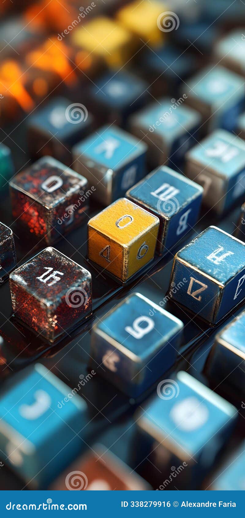 Collection of Numbered Cube Objects Stock Illustration - Illustration ...