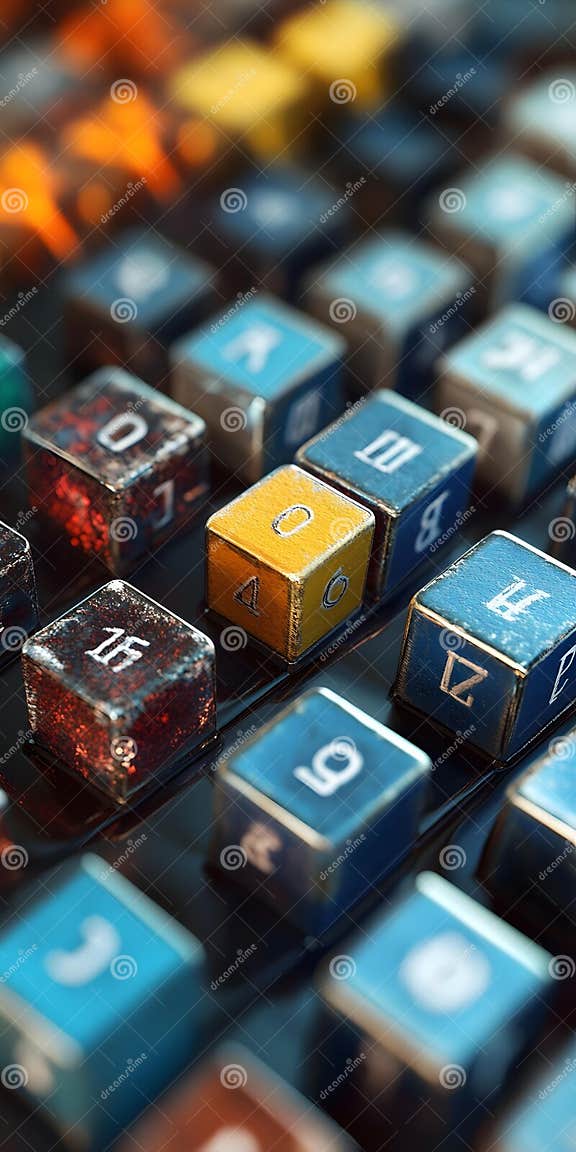 Collection of Numbered Cube Objects Stock Illustration - Illustration ...