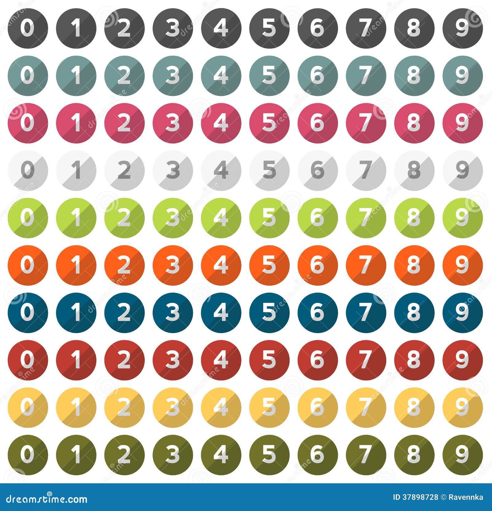Collection of numbers stock vector. Illustration of nine - 37898728