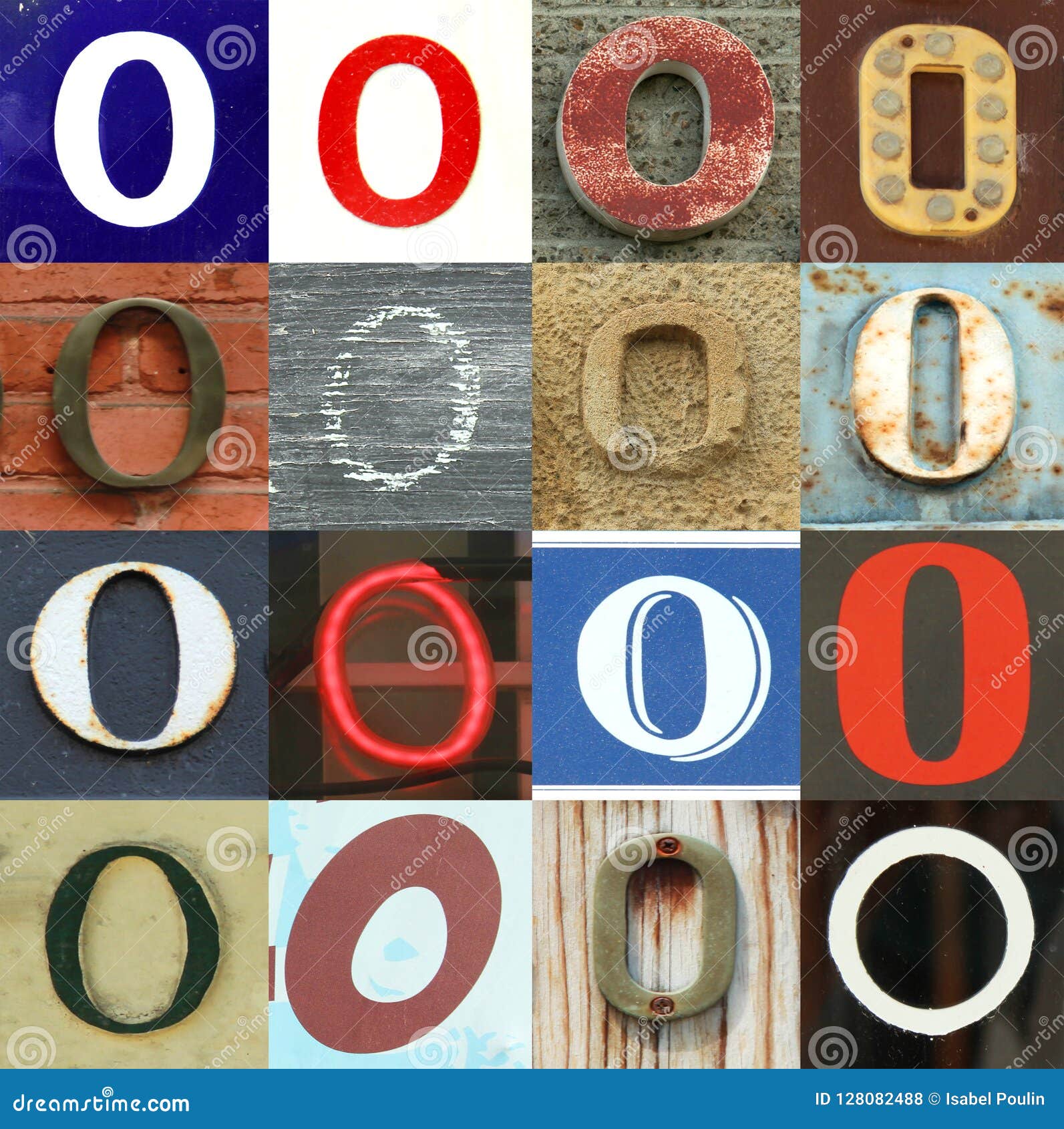 Collection Numbers of 0 on Different Background Stock Photo - Image of ...