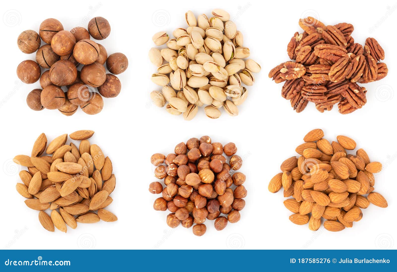 Collection of Nuts, Top View Stock Photo - Image of assortment, fruit ...