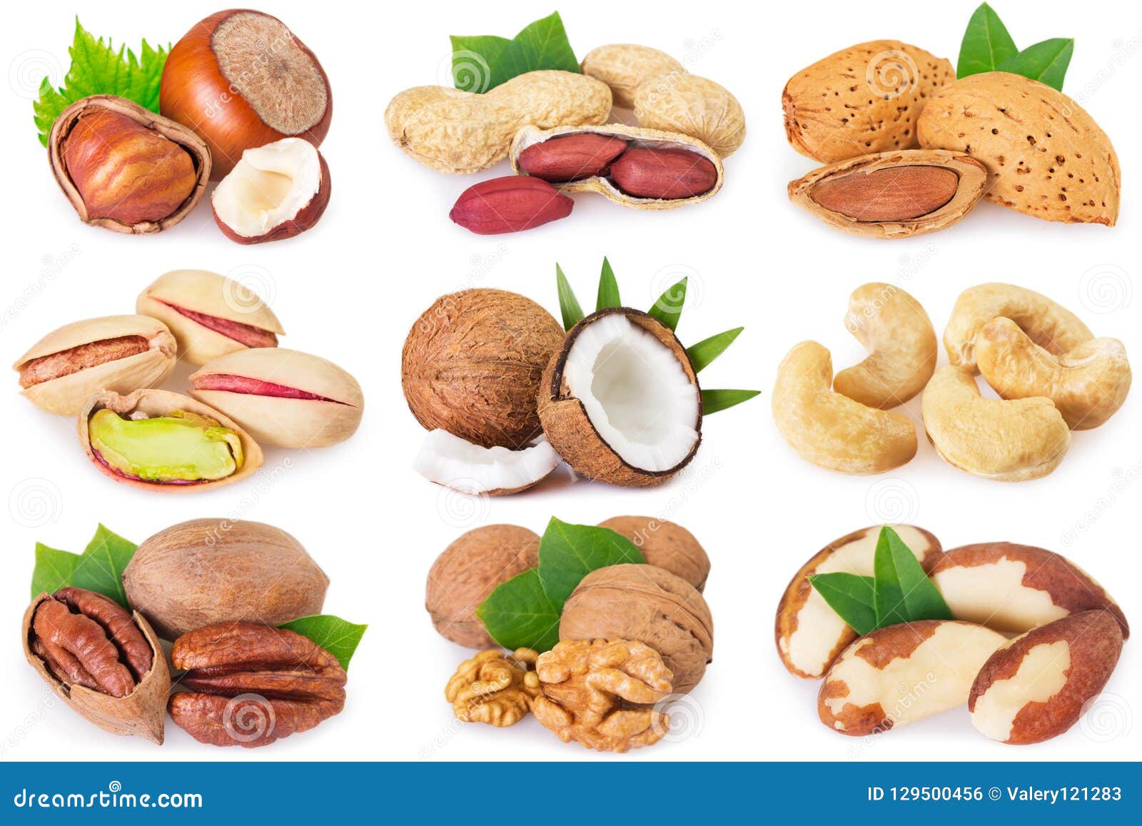 Collection of Nuts on White Background Stock Photo - Image of healthy ...