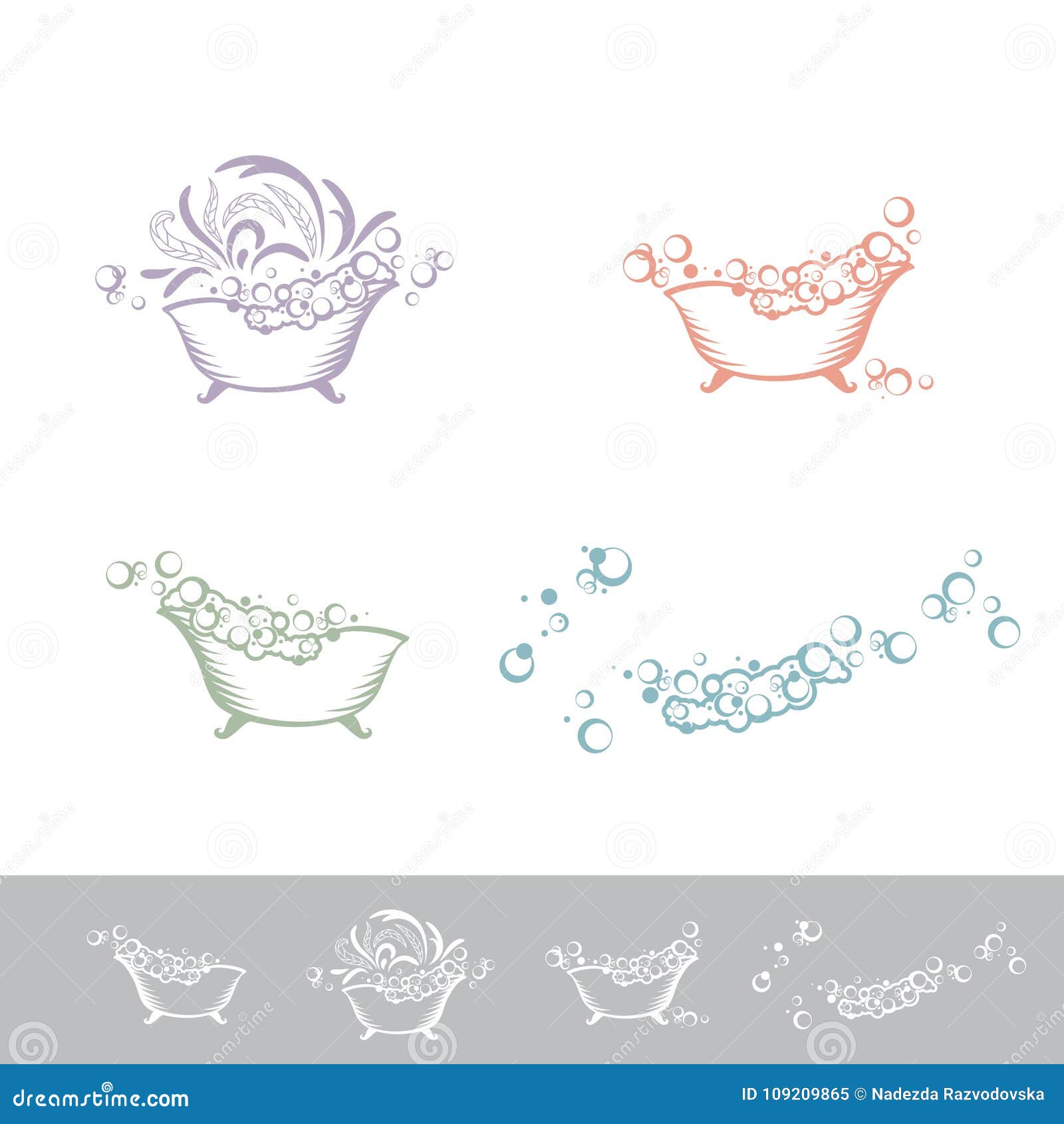 Bath Logo Set stock vector. Illustration of soap, icon - 109209865