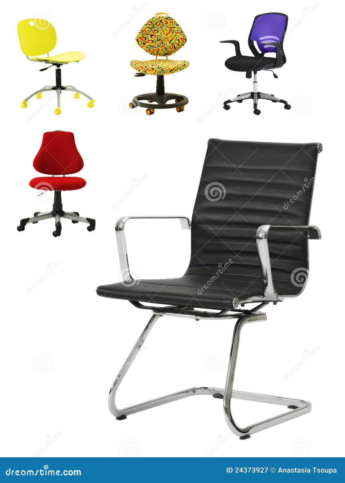 Collection of Office Chairs Stock Image - Image of multicolour, office ...