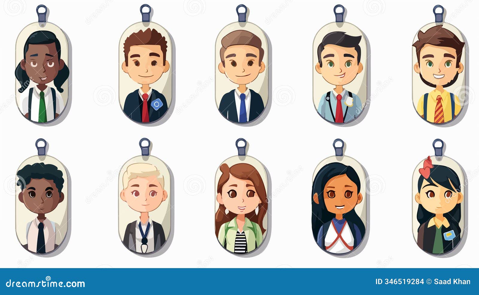 Collection of Office Identification Badges in Designs Stock ...