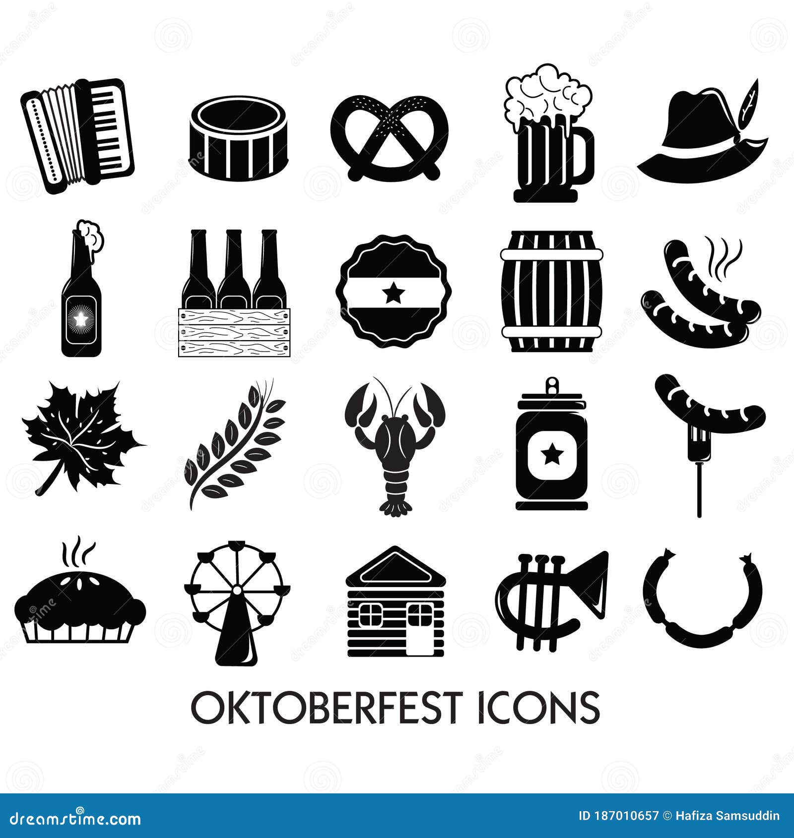 Collection of Oktoberfest Icons. Vector Illustration Decorative Design ...
