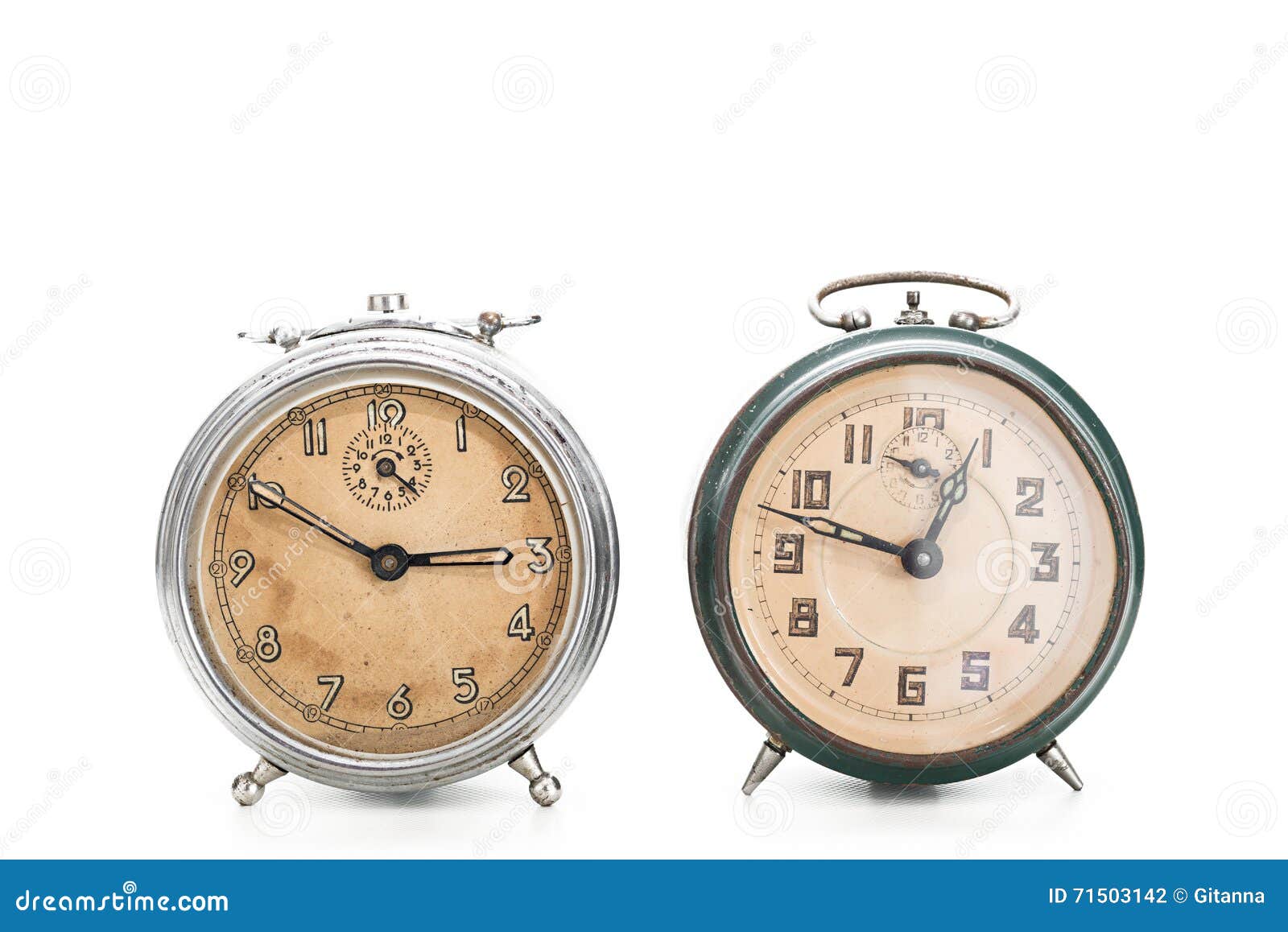Collection of Old Alarm Clocks Stock Photo - Image of brown, face: 71503142
