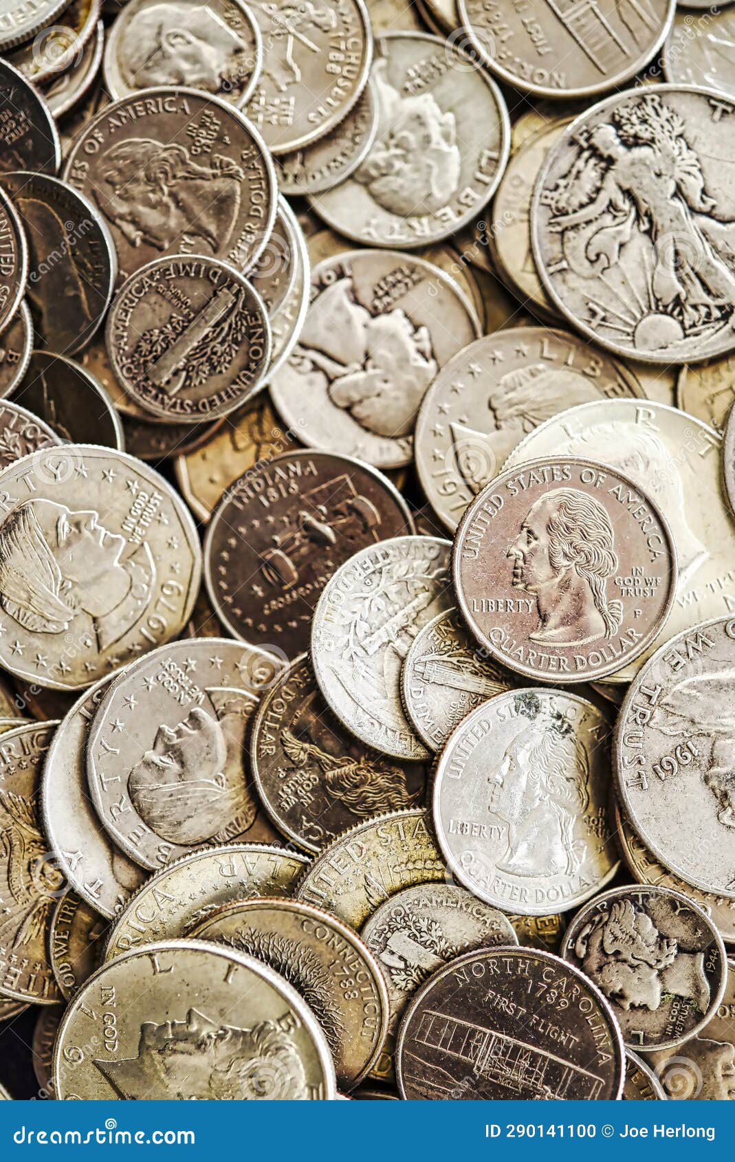 Collection of Old American Silver Coins Stock Photo - Image of finance ...