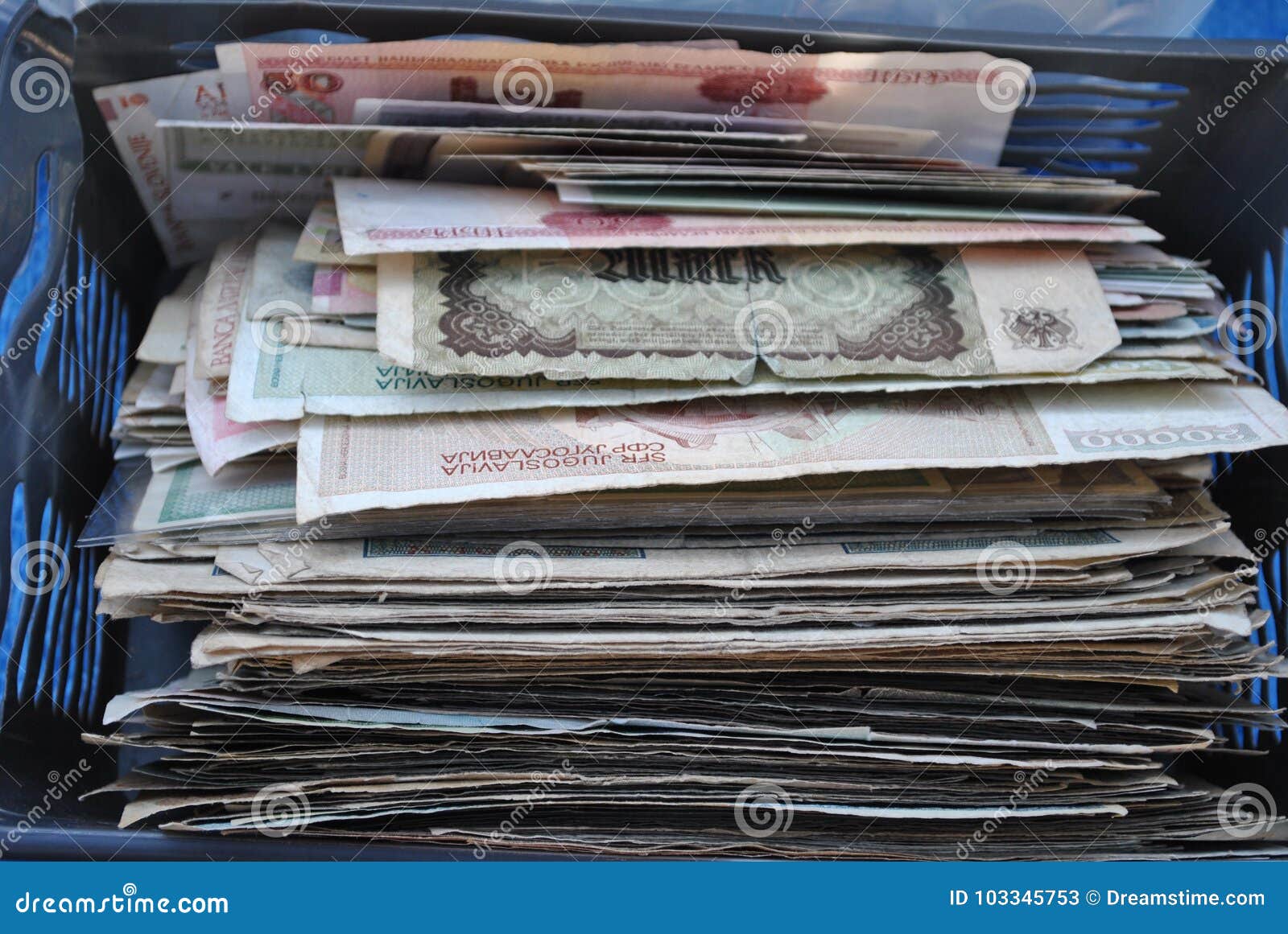 The Collection of Old Banknotes Stock Image - Image of vintage, wealth ...