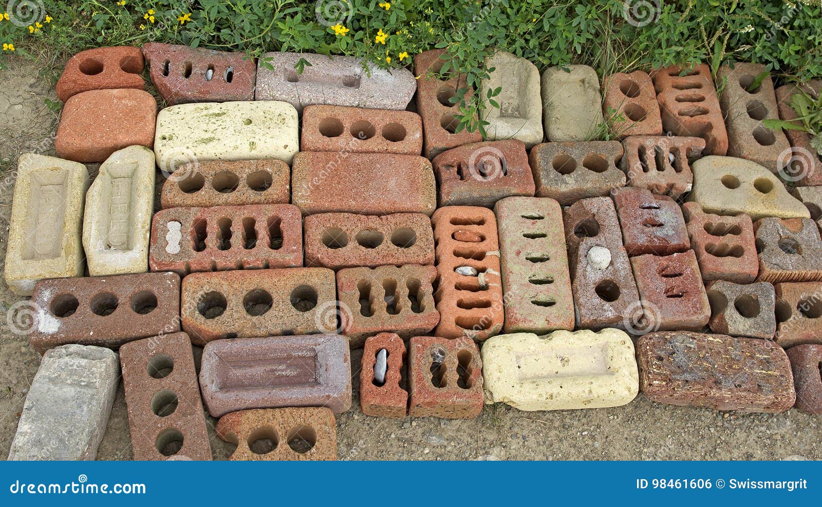 Collection of old bricks stock photo. Image of background - 98461606