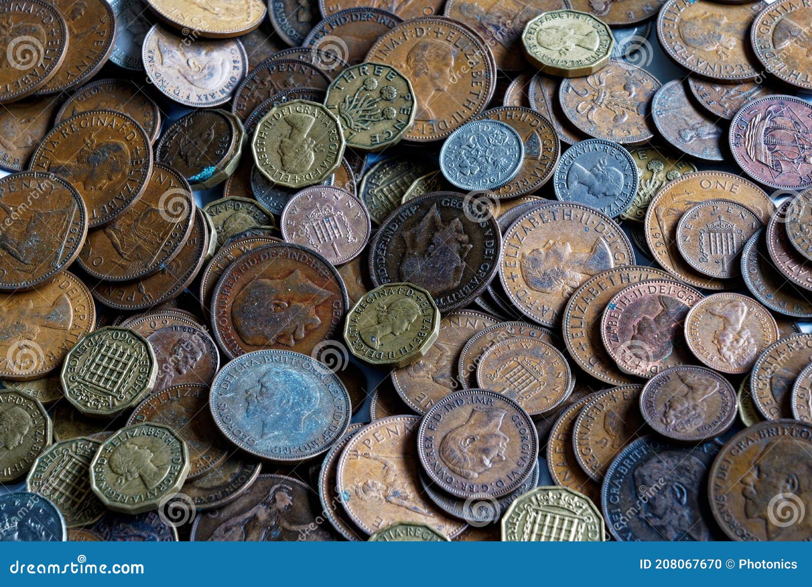 Collection of Old British Coins Stock Photo - Image of shillings ...
