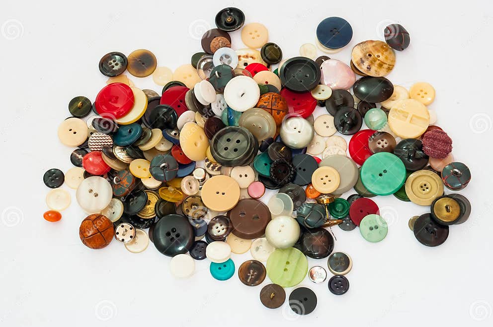 A Collection of Old Buttons,. Stock Photo - Image of buttons, paper ...