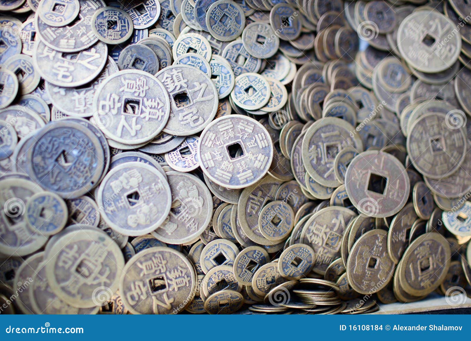 Collection of Old Chinese Coins Stock Photo - Image of treasure, cash ...