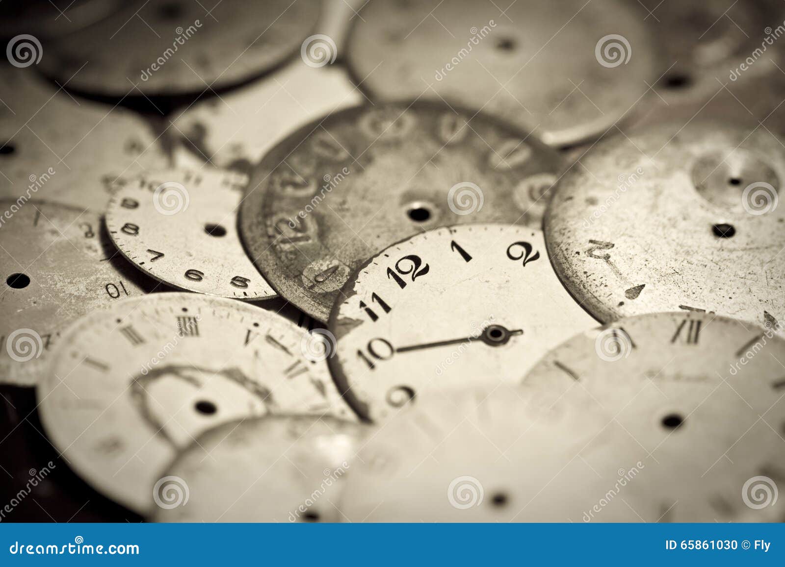 Collection of Old Clock Dials Stock Photo - Image of time, dirty: 65861030