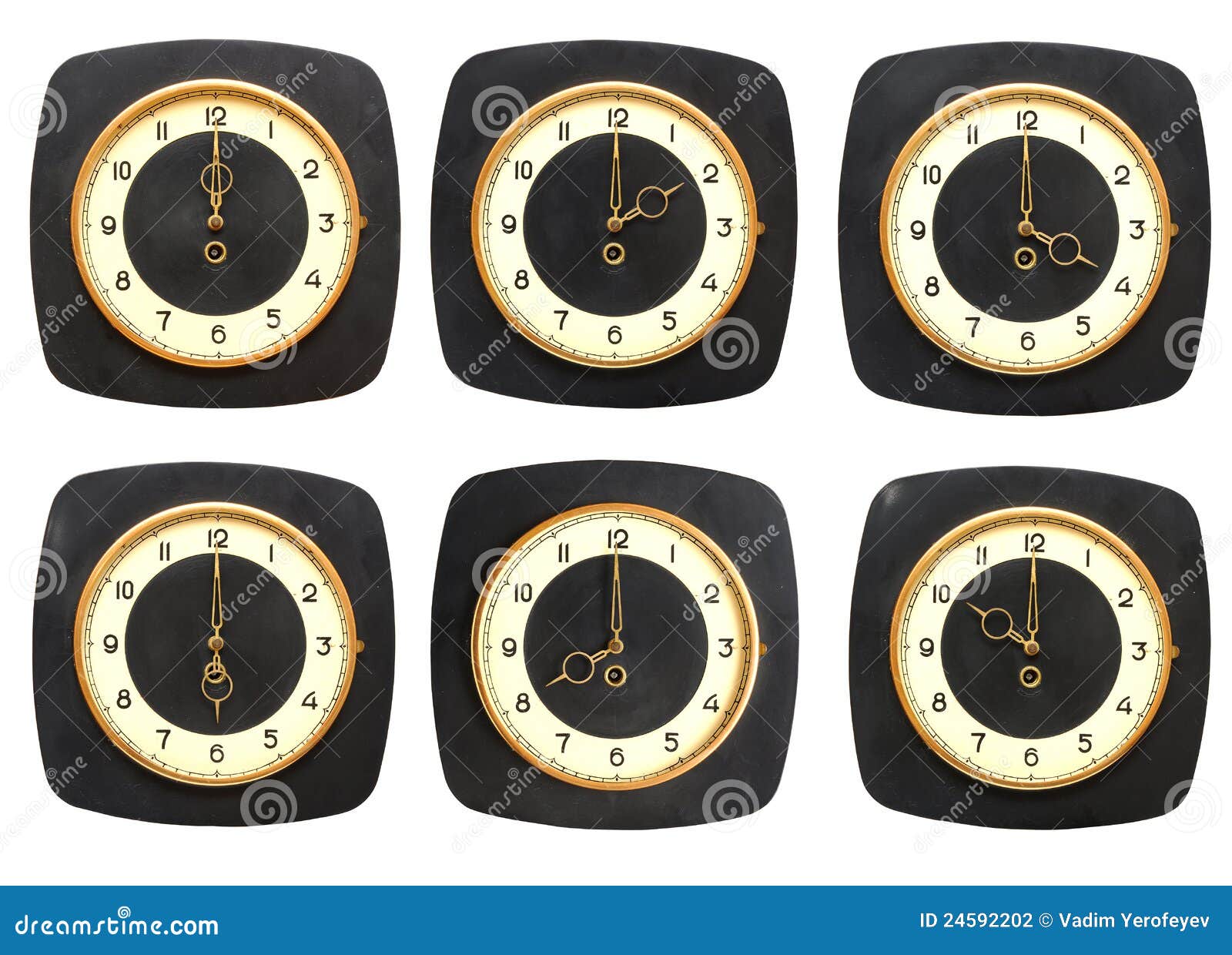 Clocks On Wall, Symbol For Greenwich Mean Time Stock Image ...