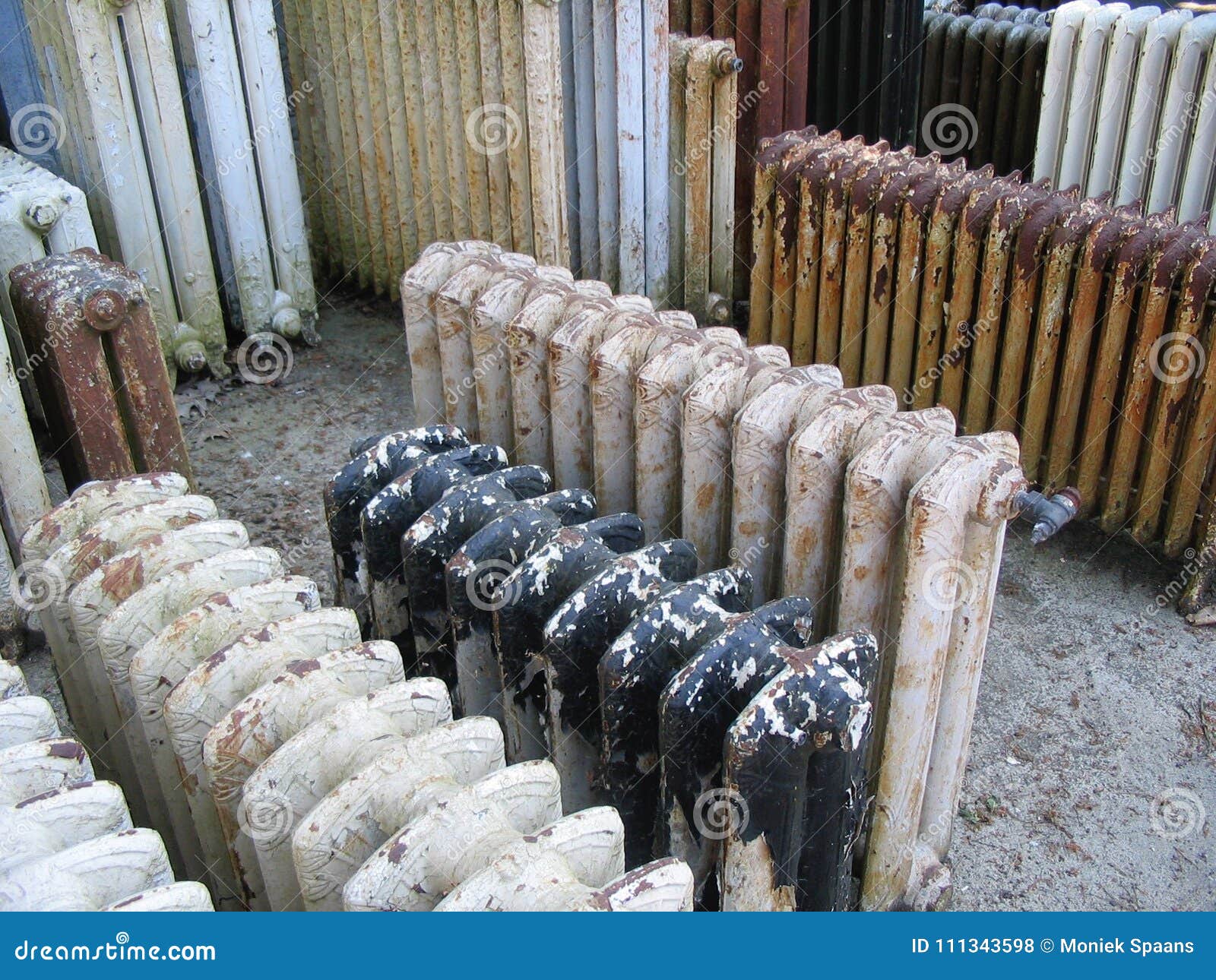 Collection of Old Colored Radiators Stock Photo - Image of sizes ...