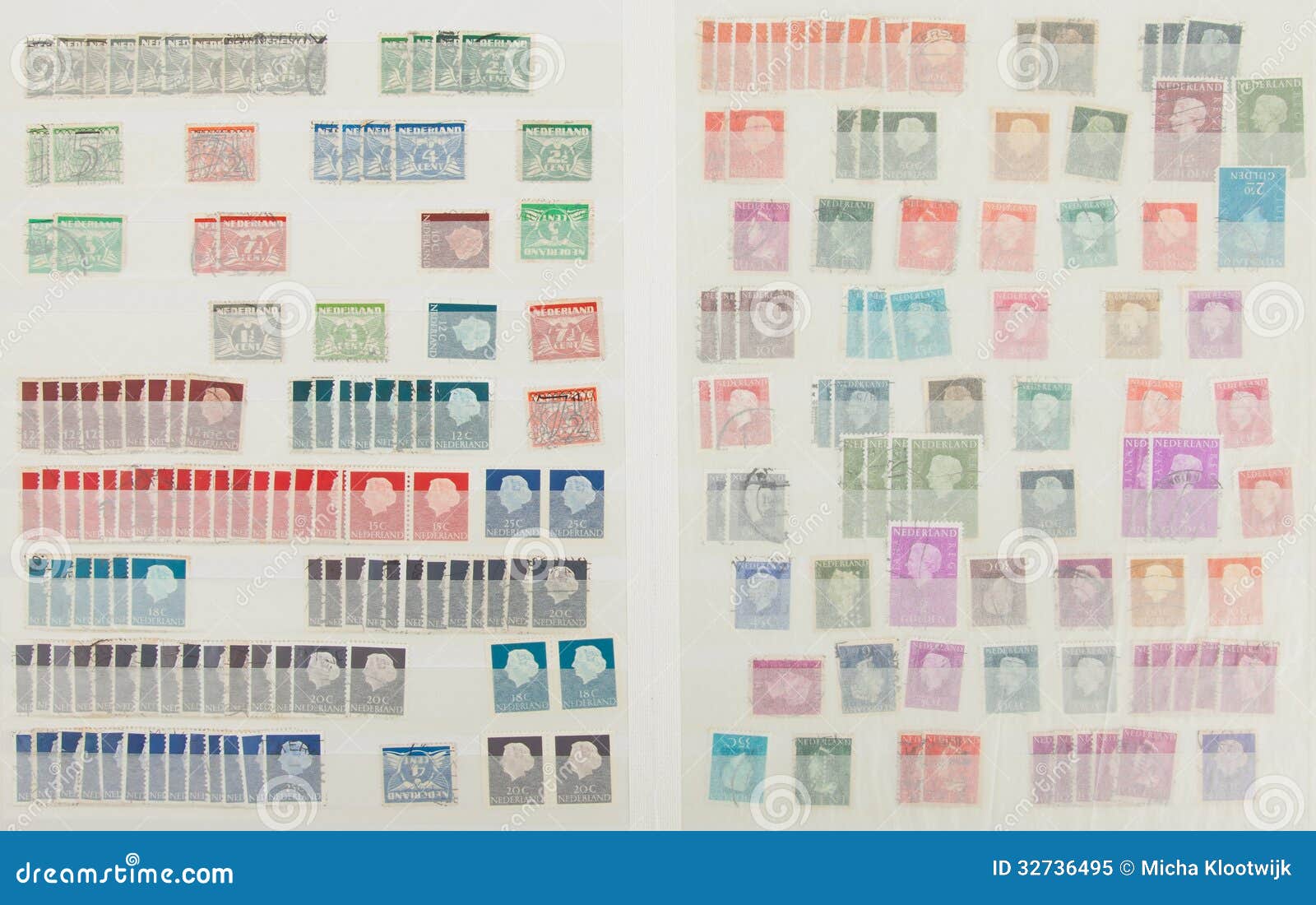 Collection of Old Dutch Stamps Editorial Image - Image of colored, text ...