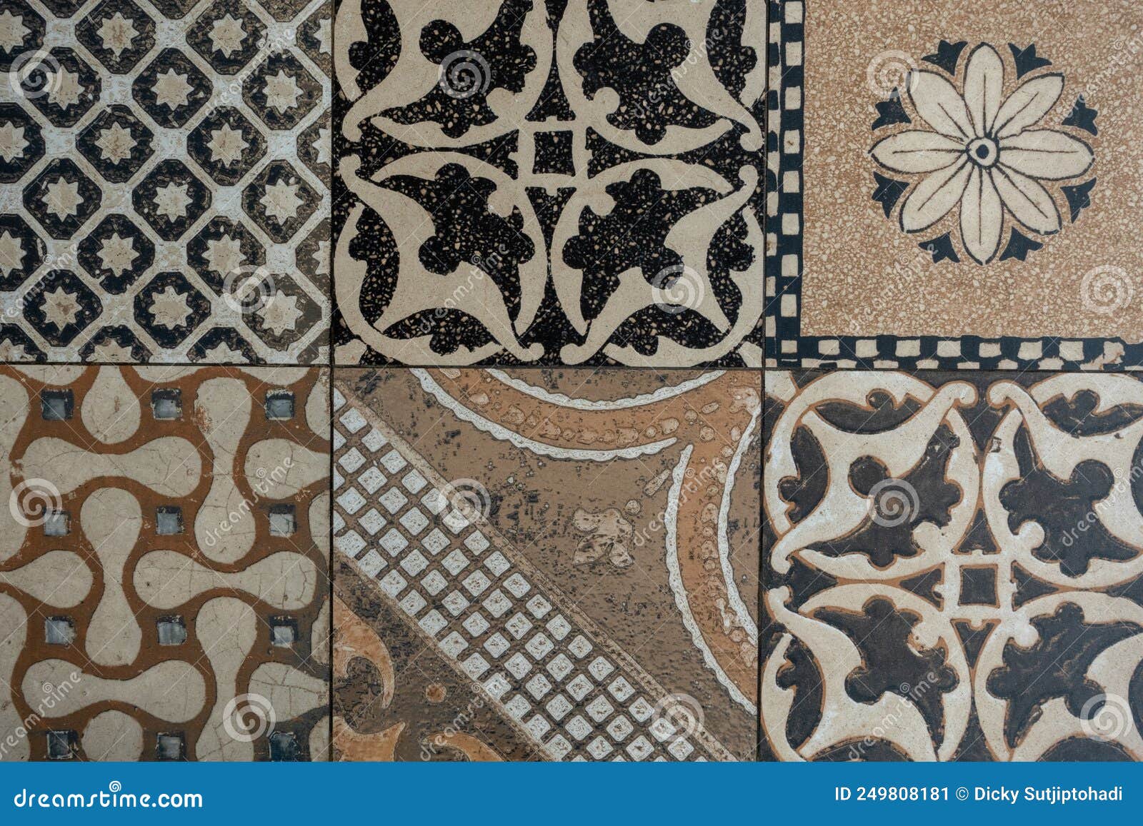 Floor Tiles with Individual Textures Stock Image - Image of fashioned ...