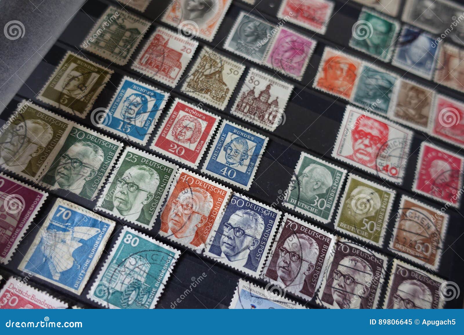 Collection of Old German Stamps in Album Editorial Image - Image of ...