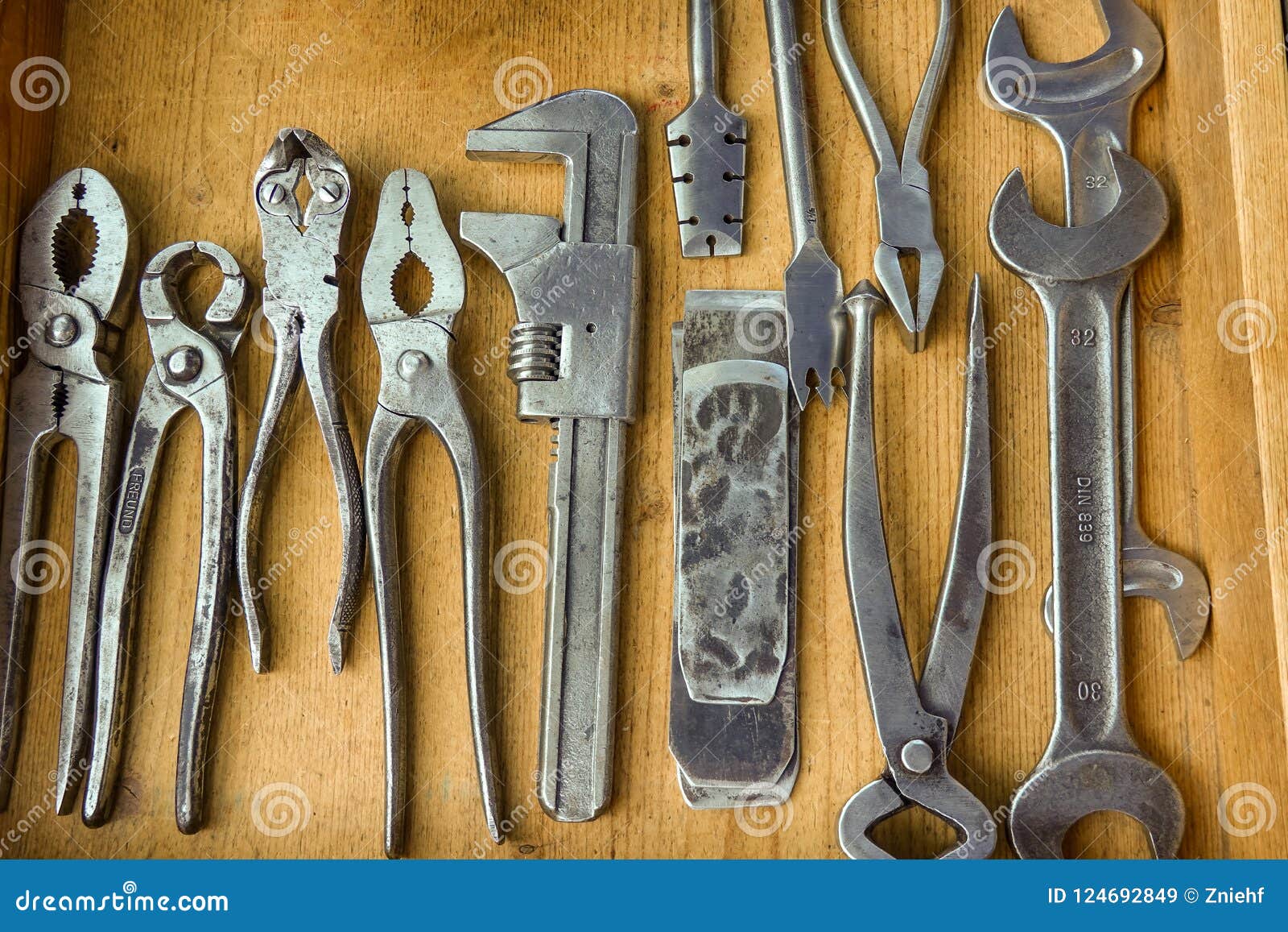 Collection of Old but High Quality and Well Maintained Tools Stock ...